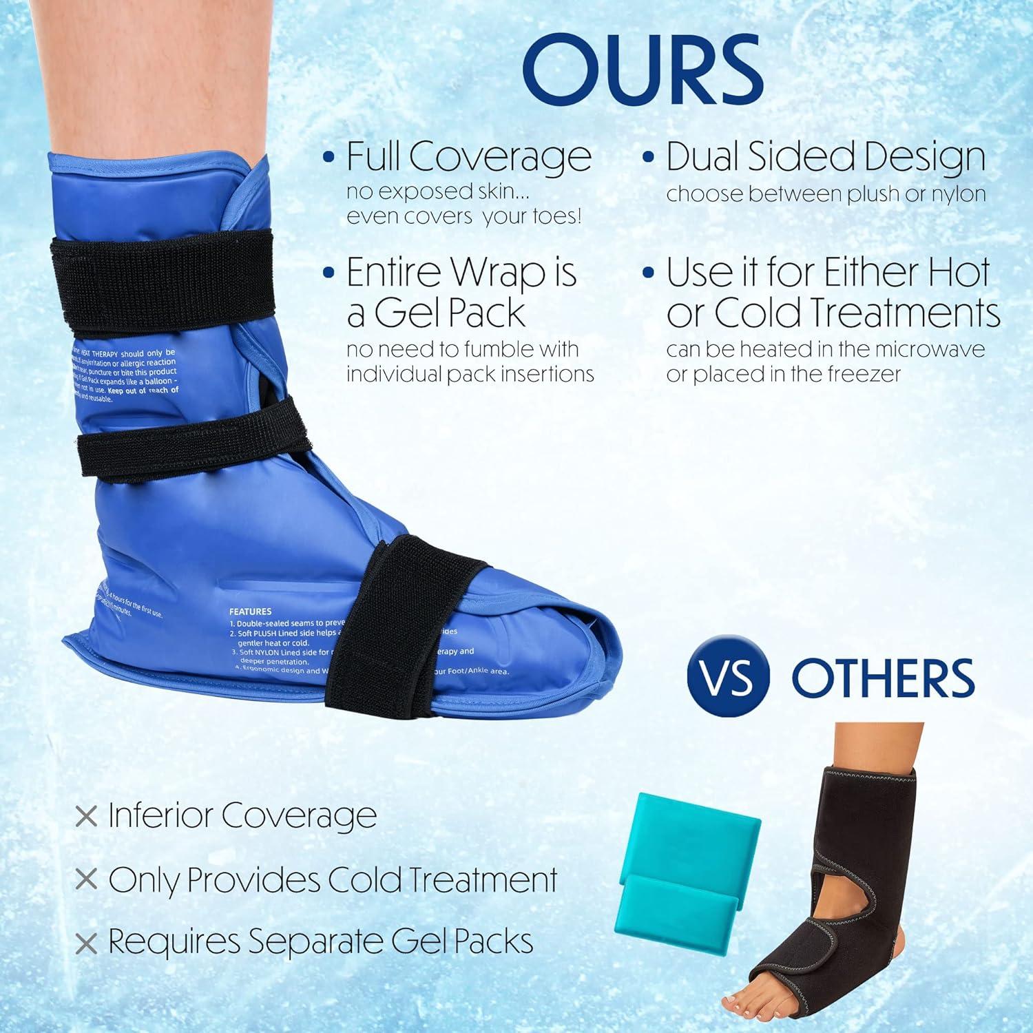 Large Foot Ankle Ice Pack Wrap for Achilles Tendonitis & Plantar ...