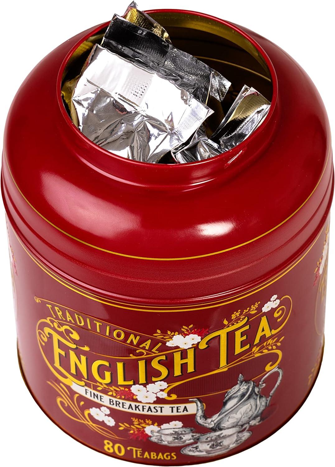 New English Teas Vintage Victorian Dark Red Tea Caddy - 80 English ...