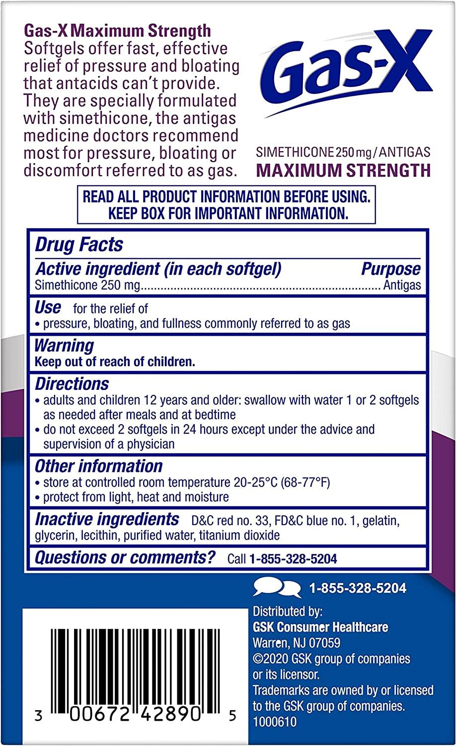 Gas-X Maximum Strength Gas Relief Softgels 250mg - 50 Count ...