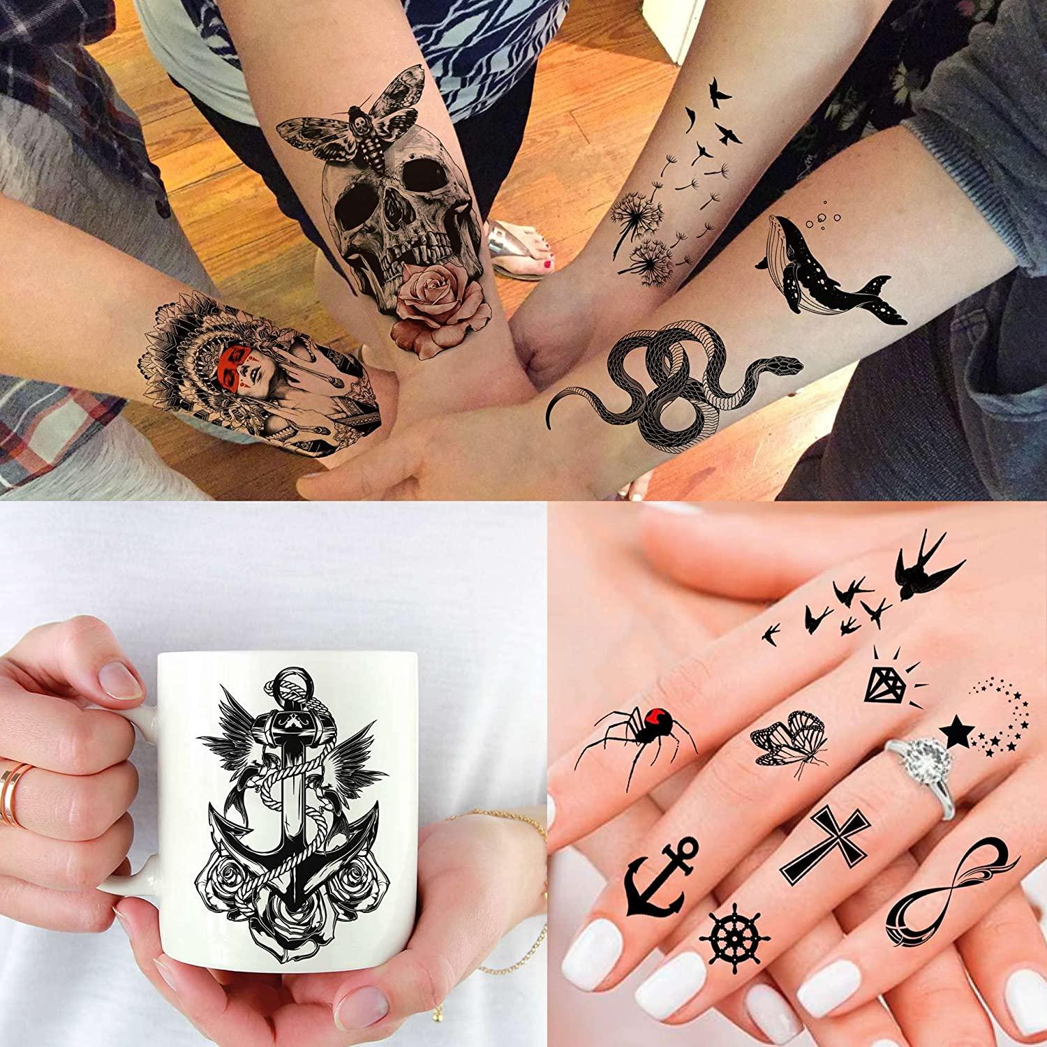 Bilizar Scary Vampire Skeleton Temporary Tattoos - 62 Sheets ...