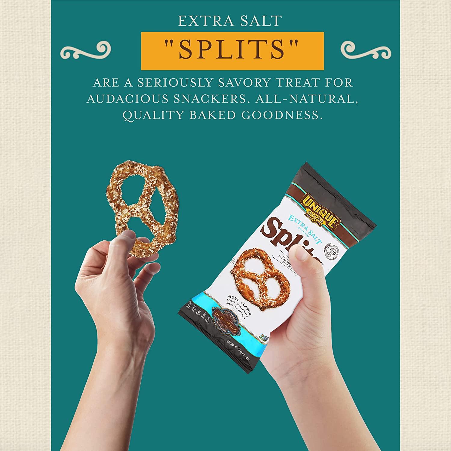 Unique Snacks Extra Salt Splits Pretzels - 11 oz Bags (Pack of 3) - OU ...