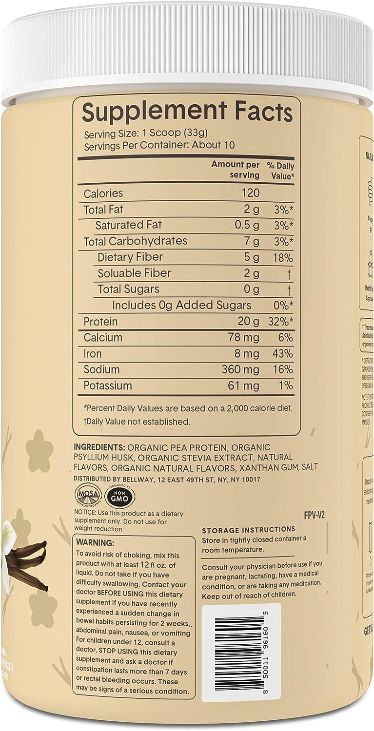 Organic Bellway Fiber Super Powder with 20g Plant Protein - Very ...