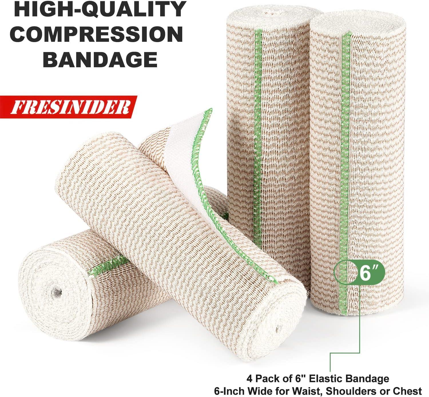 FRESINIDER Premium Elastic Bandage Wrap 4 Pack - Latex Free Compression ...