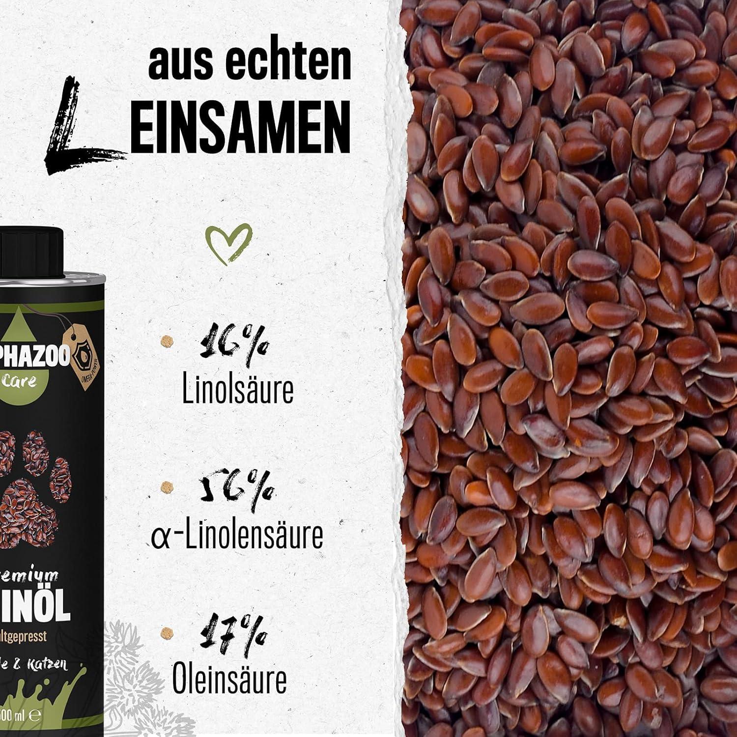 Alphazoo Premium Linseed Oil for Dogs Cats & Rodents - Cold-Pressed ...