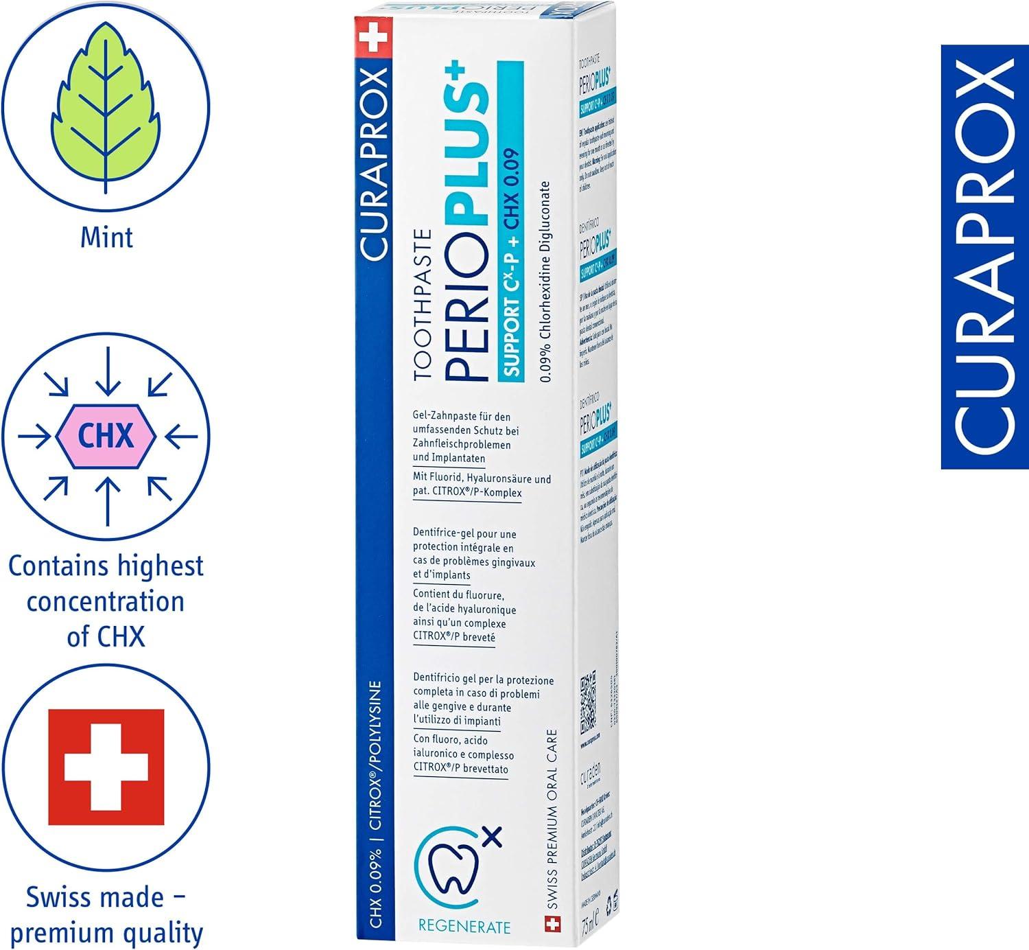 Curaprox Perio Plus+ Support Toothpaste Citrix - 0.09% Chlorhexidine ...