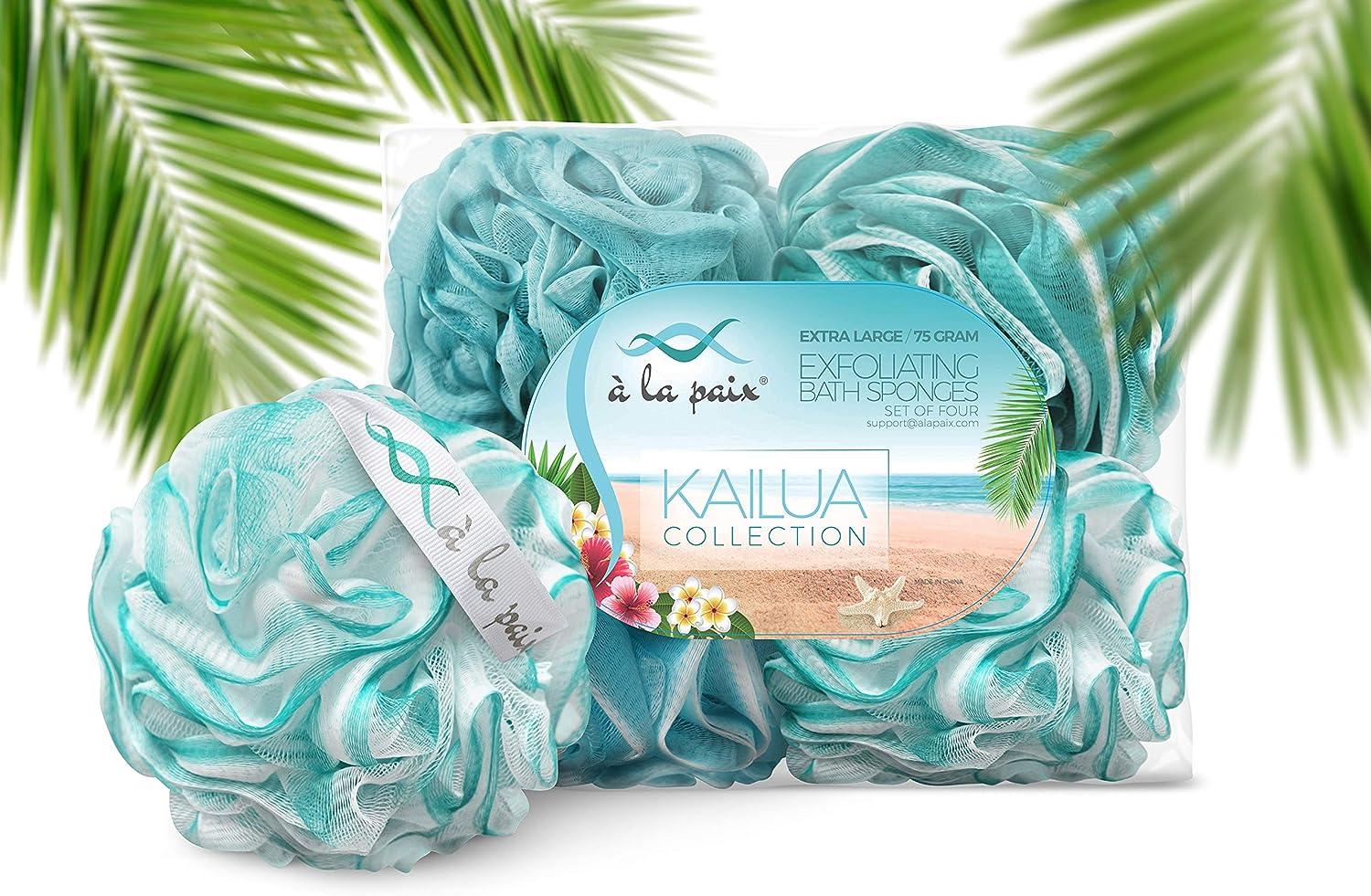 La Paix Ocean Colors Loofah Bath Sponge XL 75g Set of 4 - Soft ...