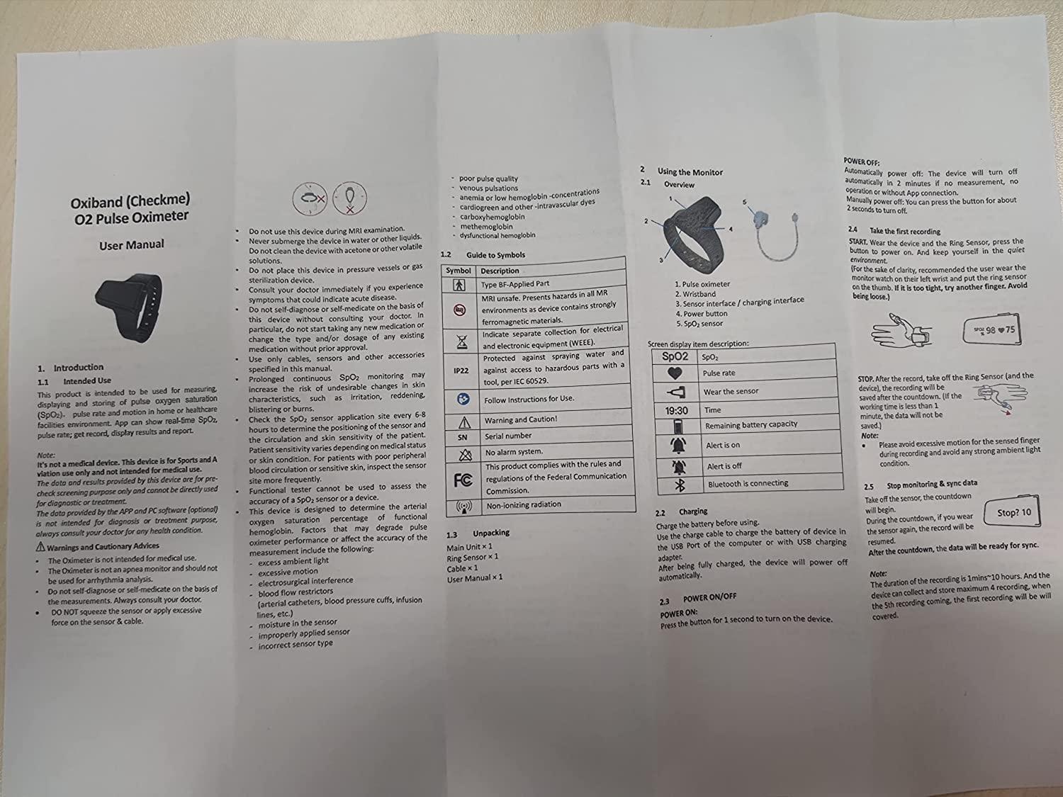 Bluetooth Oxiband O2 Pulse Oximeter | Smart O2 Sensor for O2 Saturation ...