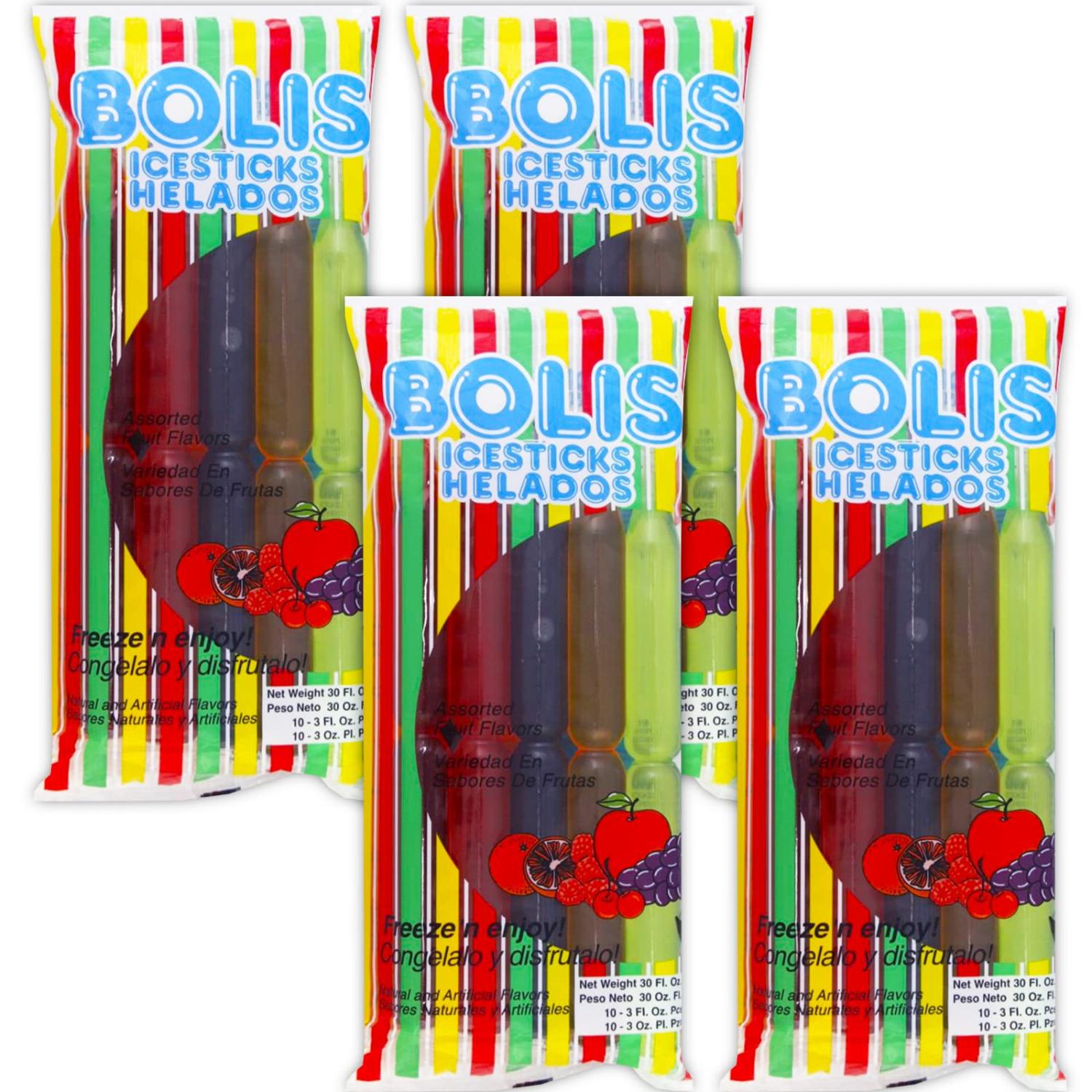 Bolis Freezer Pops - 4 Packs of Frozen Ice Pops In Assorted Fruit ...