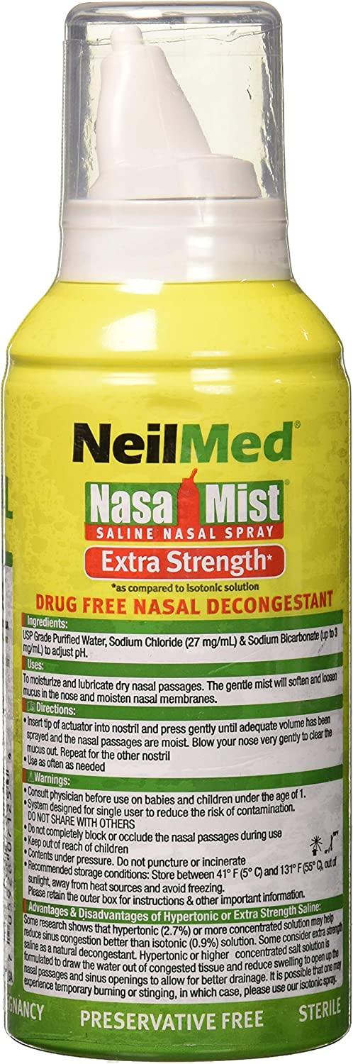 NeilMed NasaMist Hypertonic Extra Strength Saline Spray 4.5 fl oz ...
