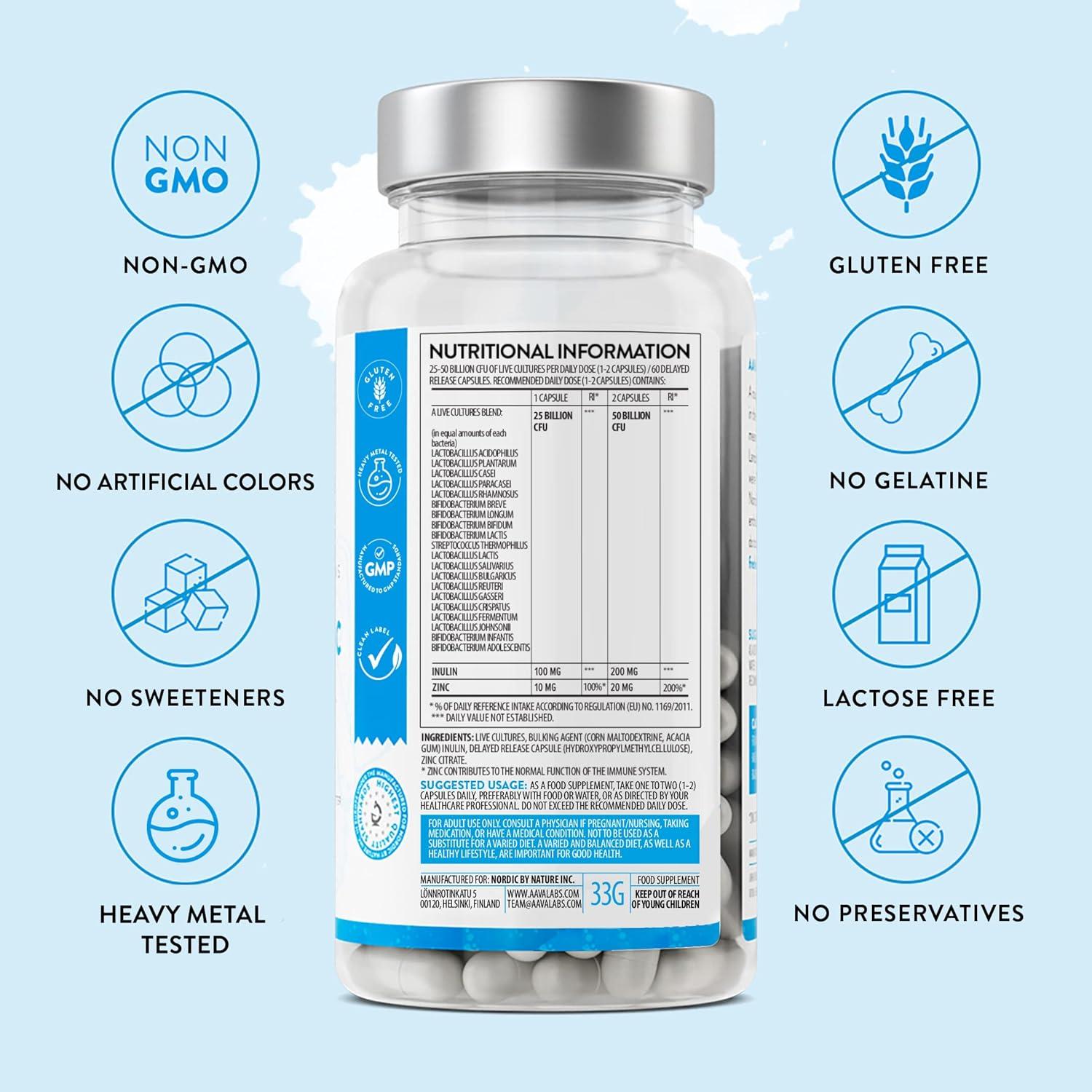 AAVALABS Bio Cultures Complex 25-50 Billion CFU - 20 Bacterial Cultures ...