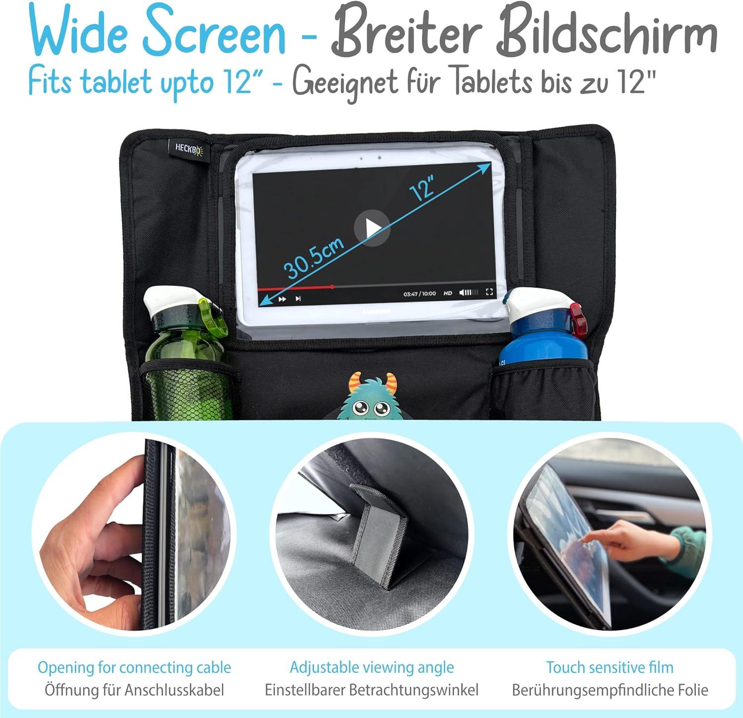 Heckbo Monster Car Backrest Organizer for Kids | Large Storage Tablet ...