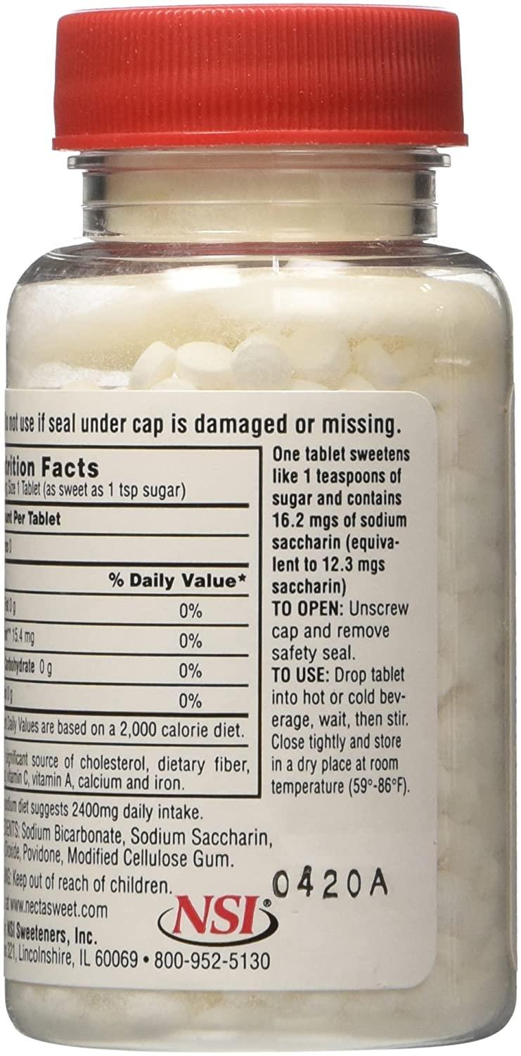 Necta Sweet Saccharin Tablets 1/4 Grain 1000 Tablet Bottle x 4 - Bulk ...