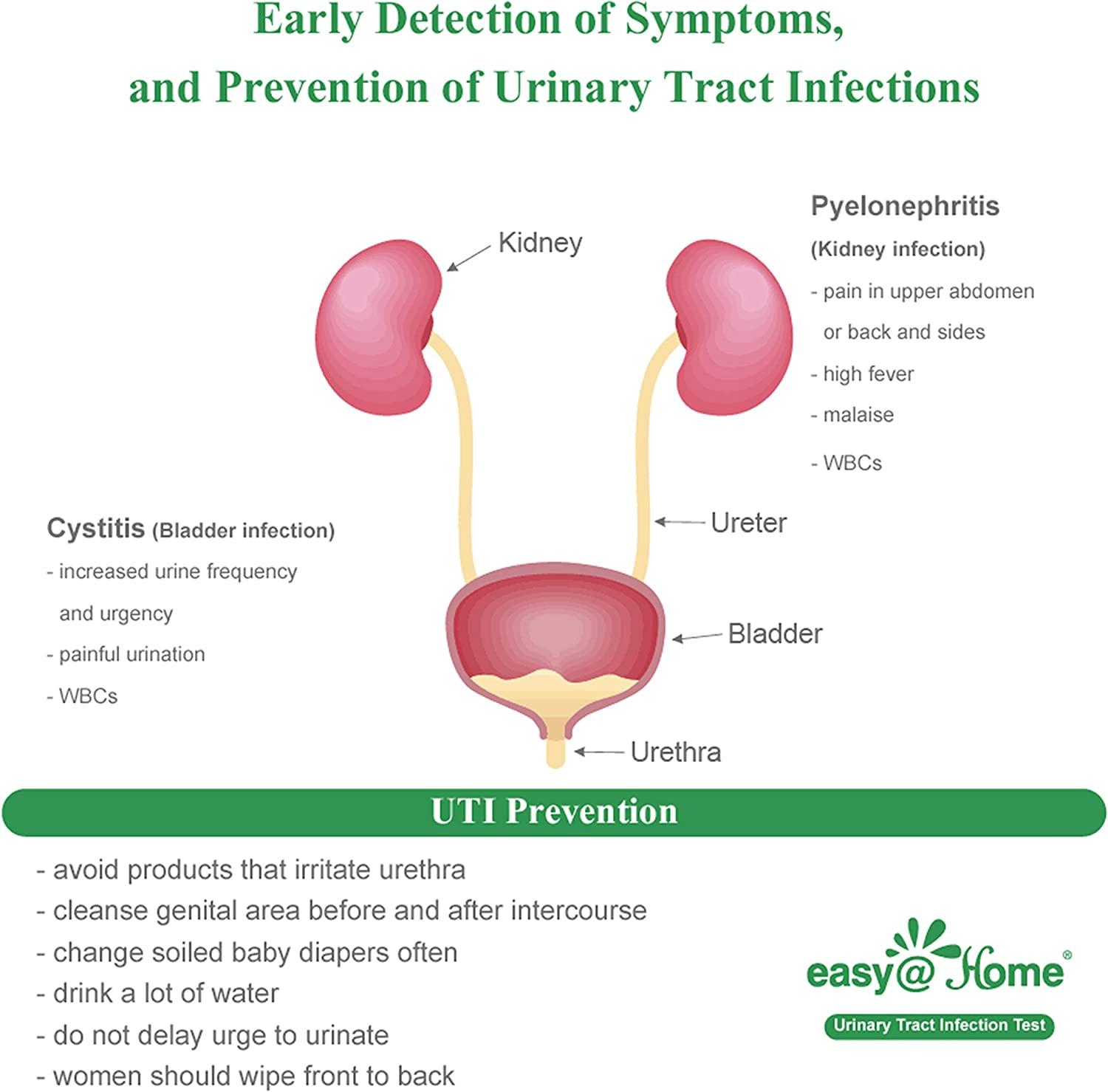 EasyHome UTI Test Strips - 20 Individual Pouches, FSA Eligible, Monitor ...