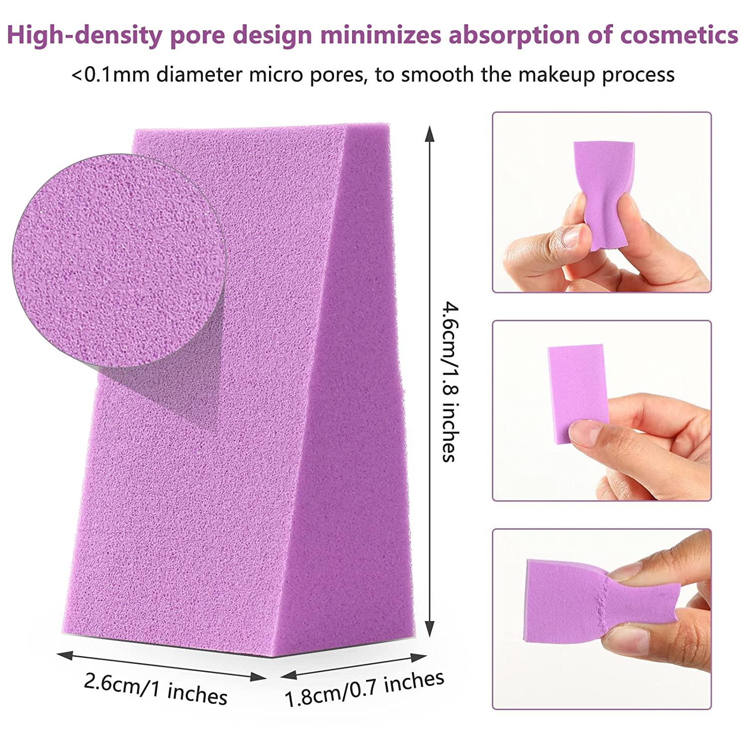 100 Piece Latex Makeup Foam Wedges Cosmetic Sponges - Purple & Black ...