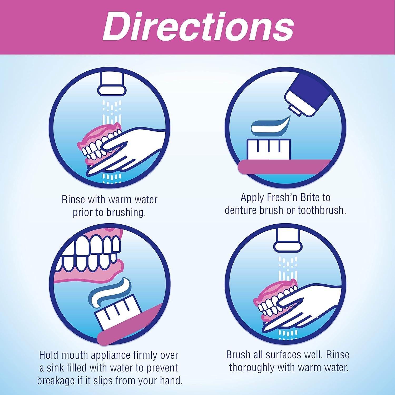 Fresh 'n Brite Denture Cleaning Paste - Fast Stain Removal Pack of 3 ...