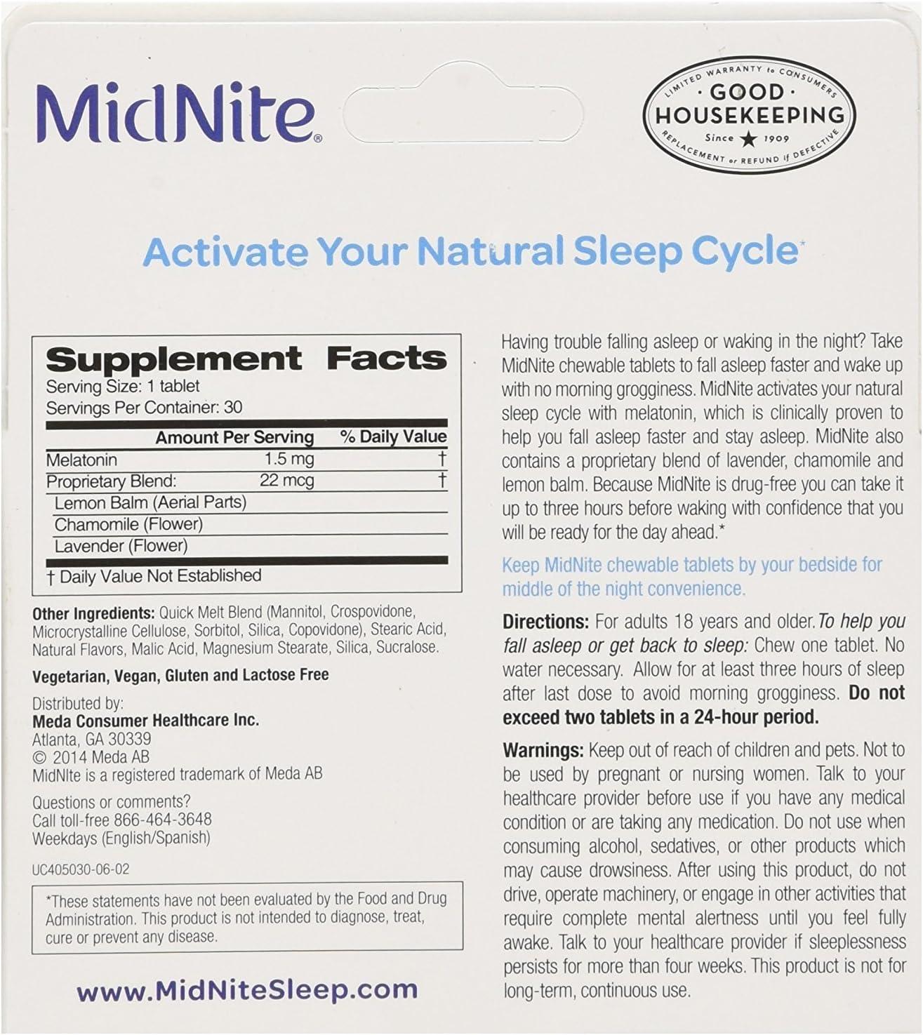 MidNite Natural Sleep Supplement 30-Count Box (Pack of 2) - Original ...
