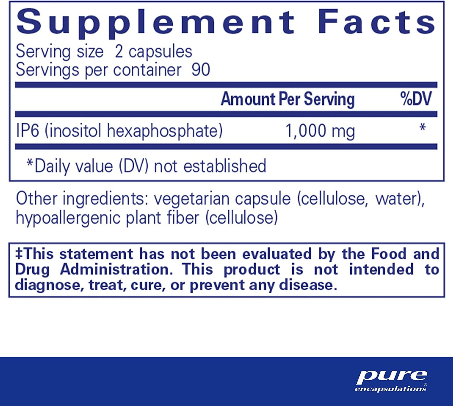 Pure Encapsulations IP6 (Inositol Hexaphosphate) | Antioxidant Support ...