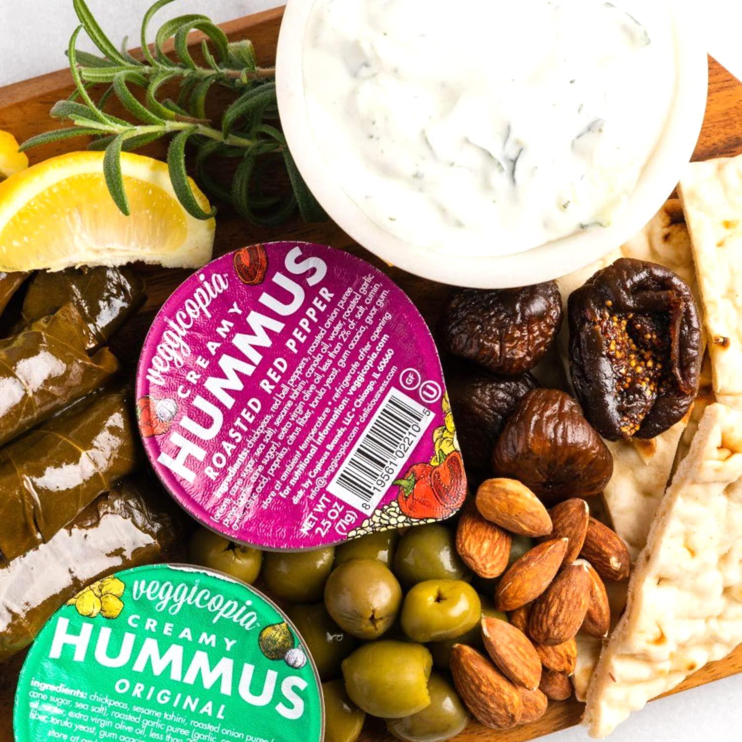 Veggicopia Creamy Roasted Red Pepper Hummus 2.5 oz Dip Cup Singles ...