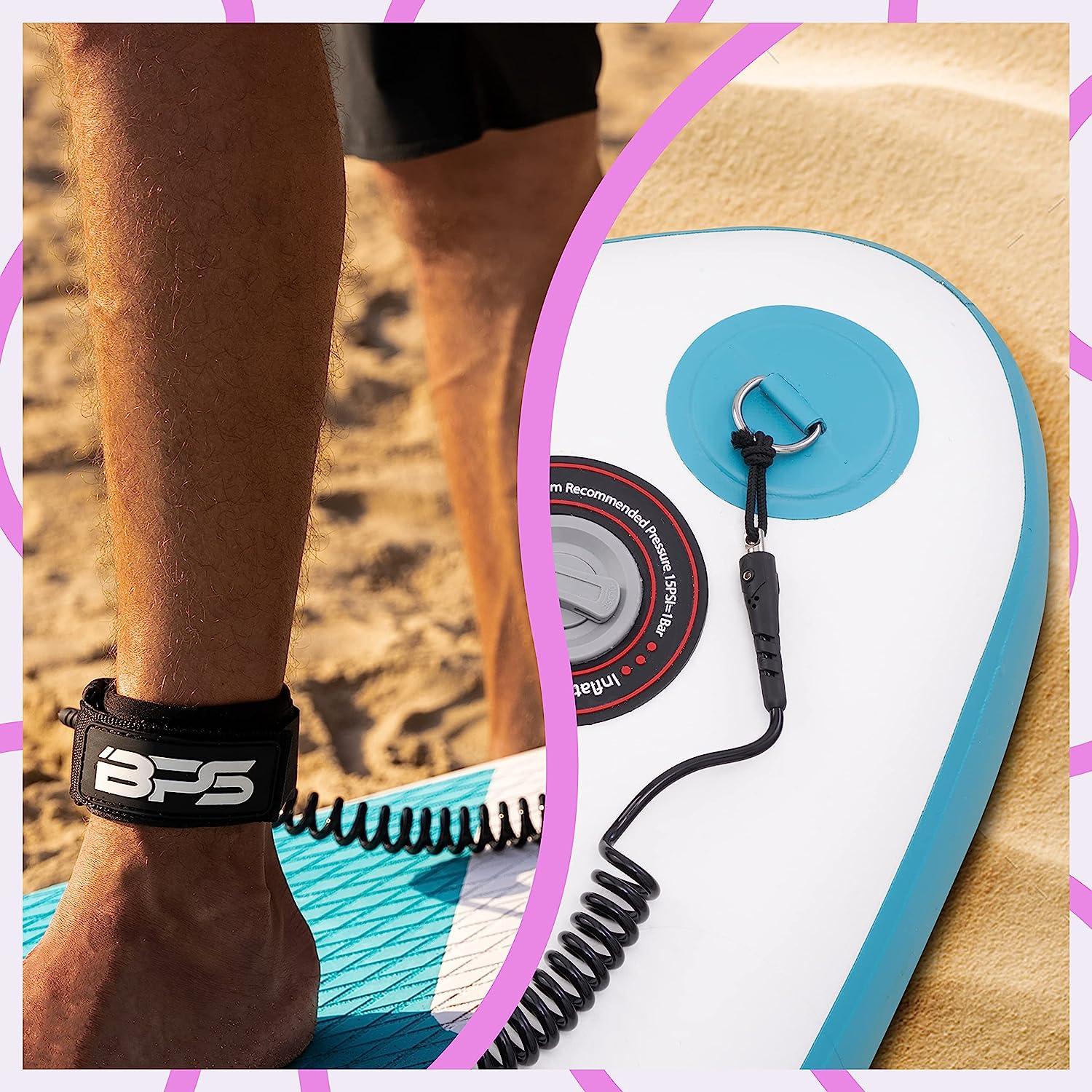 BPS New Zealand 'Storm' Ultralite 10ft Coiled Surfboard Leash - Premium ...