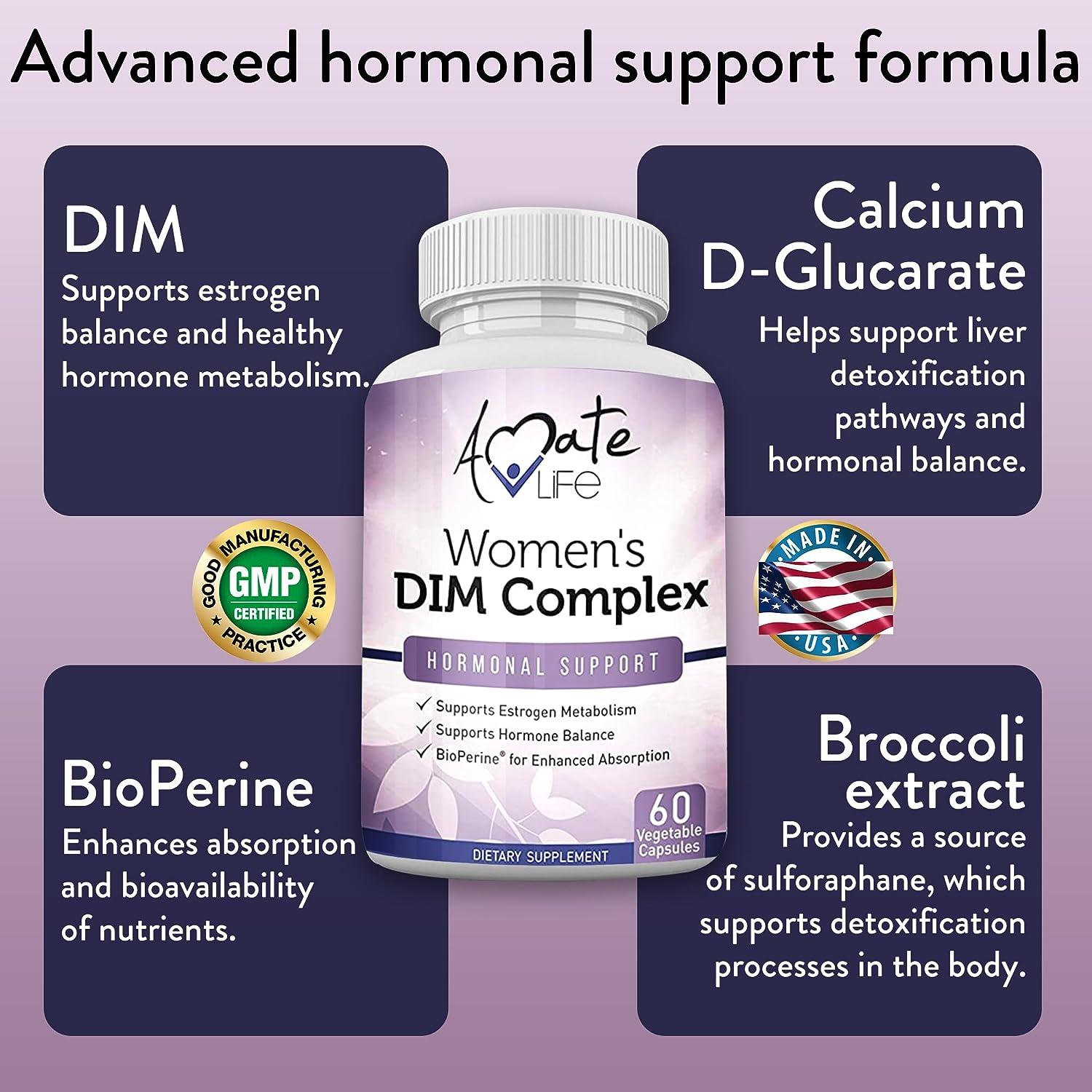 Women's DIM Complex 150mg with Bioperine for Menopause & Hormonal ...
