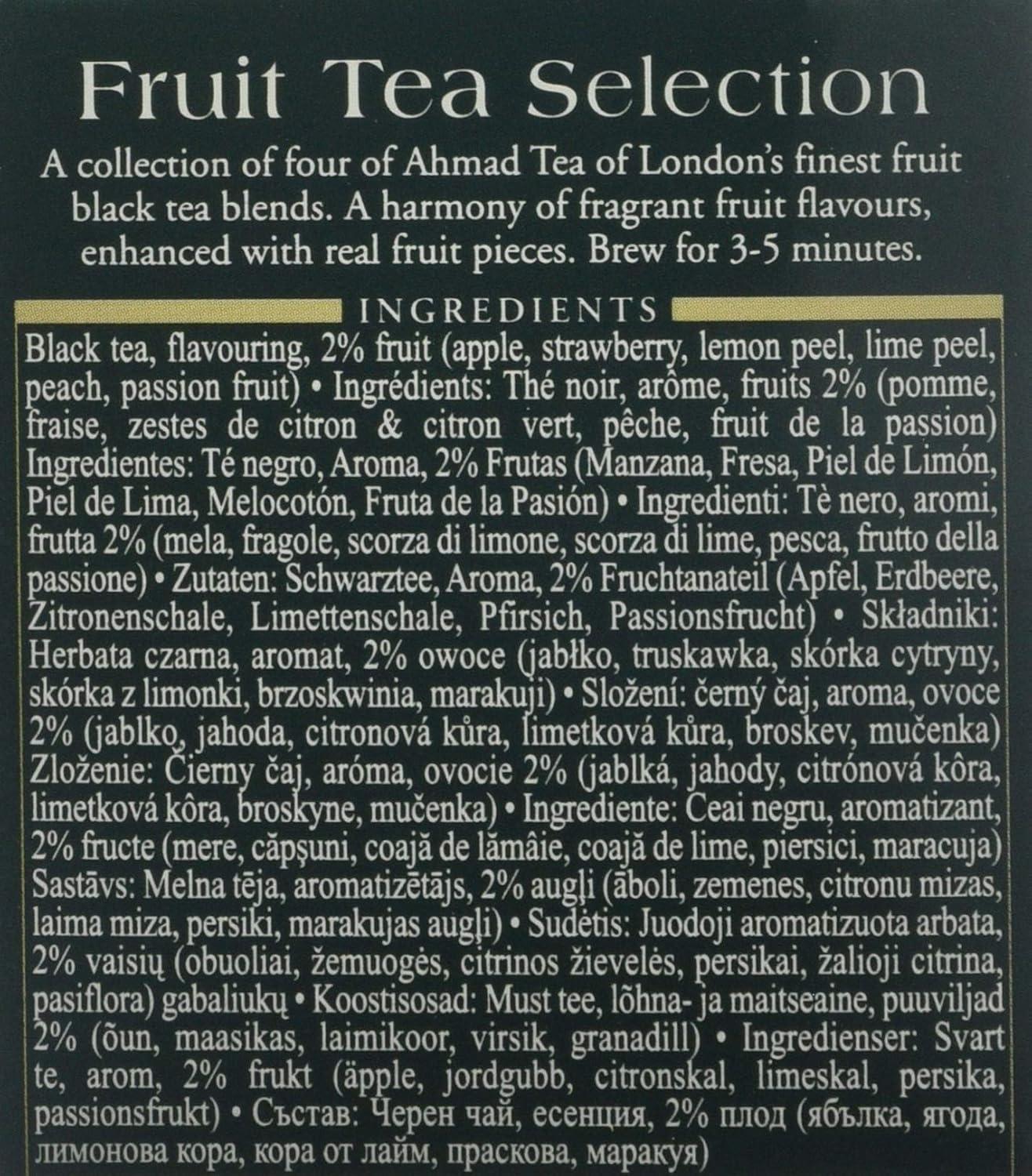 Ahmad Tea Fruit Tea Selection of 4 Black Fruit-Flavoured Teas - 20 ...