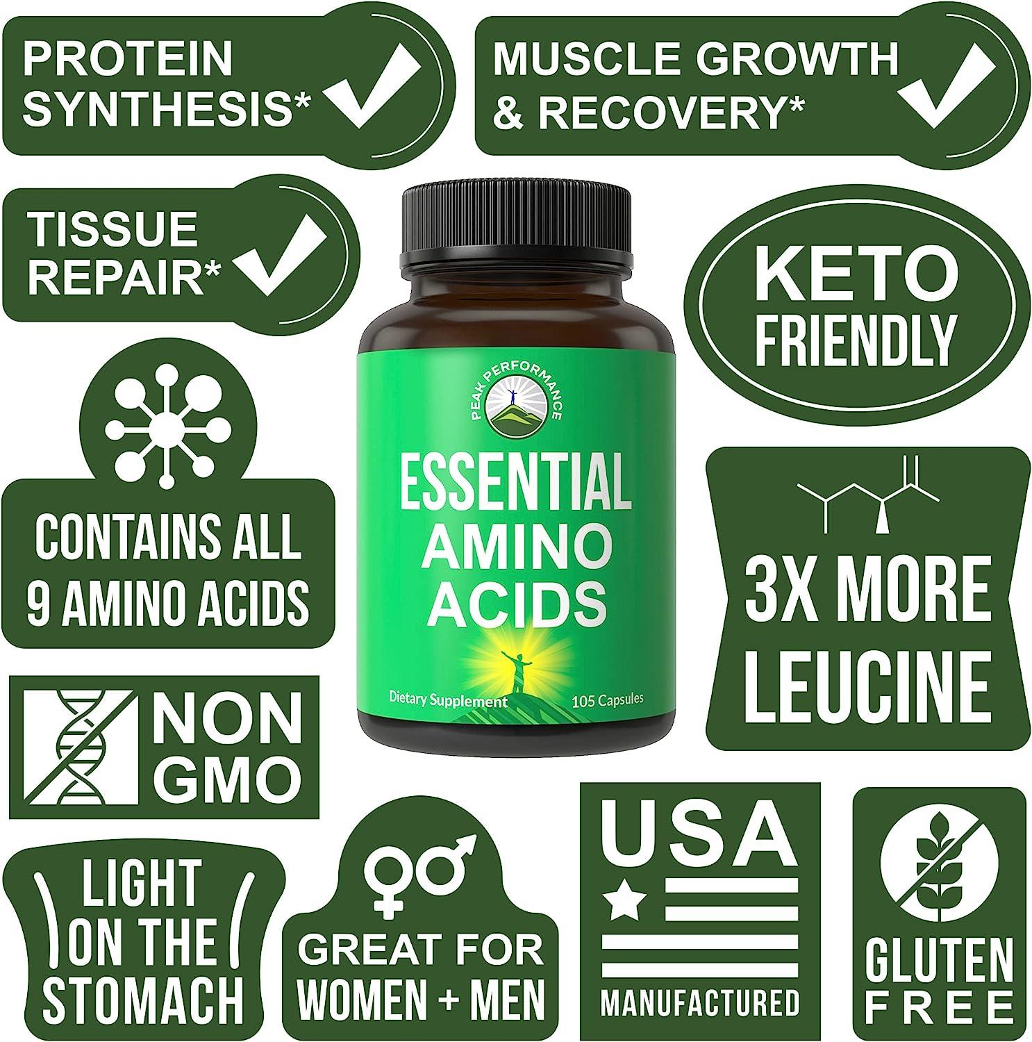 Essential Amino Acids Supplement with 3x More Leucine for Muscle ...