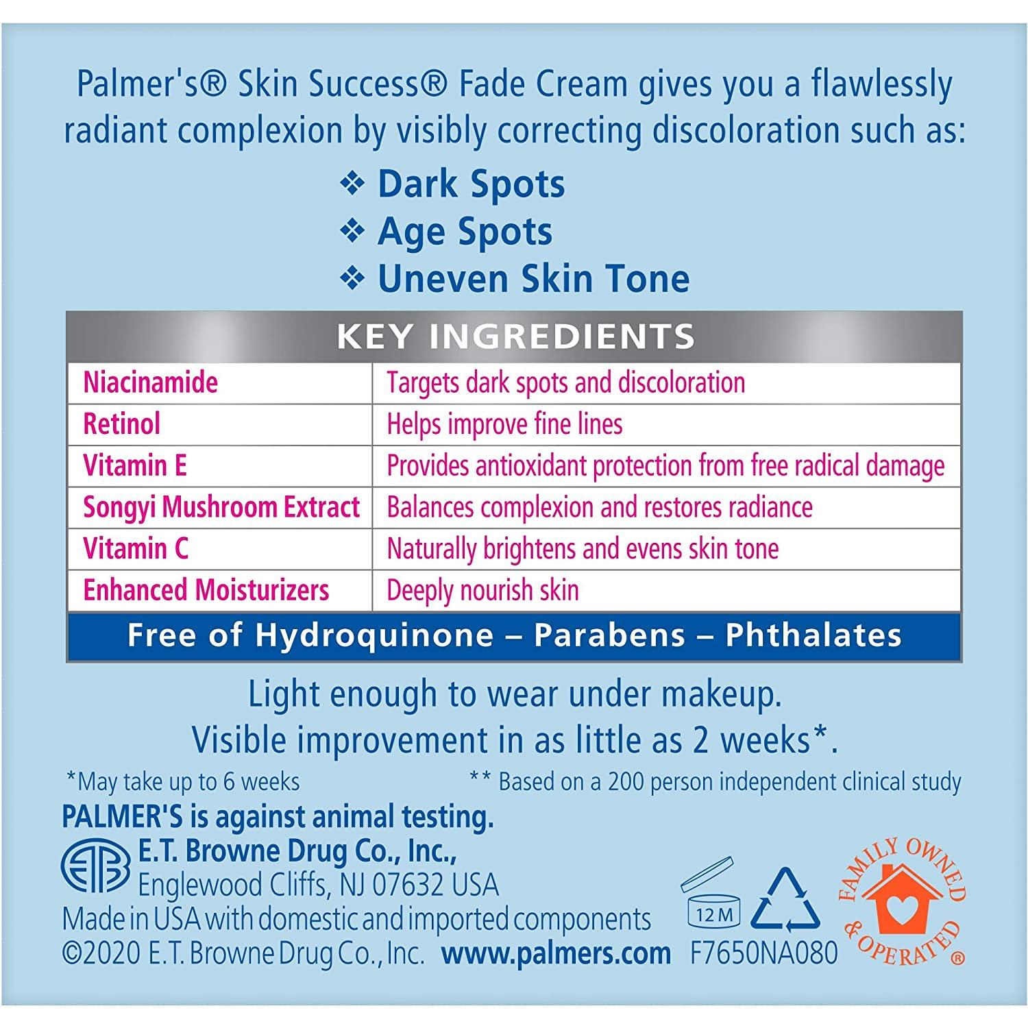 Palmers Skin Success Anti-Dark Spot Fade Cream with Vitamin E and Niacinamide - 4.4oz | Reduce ...