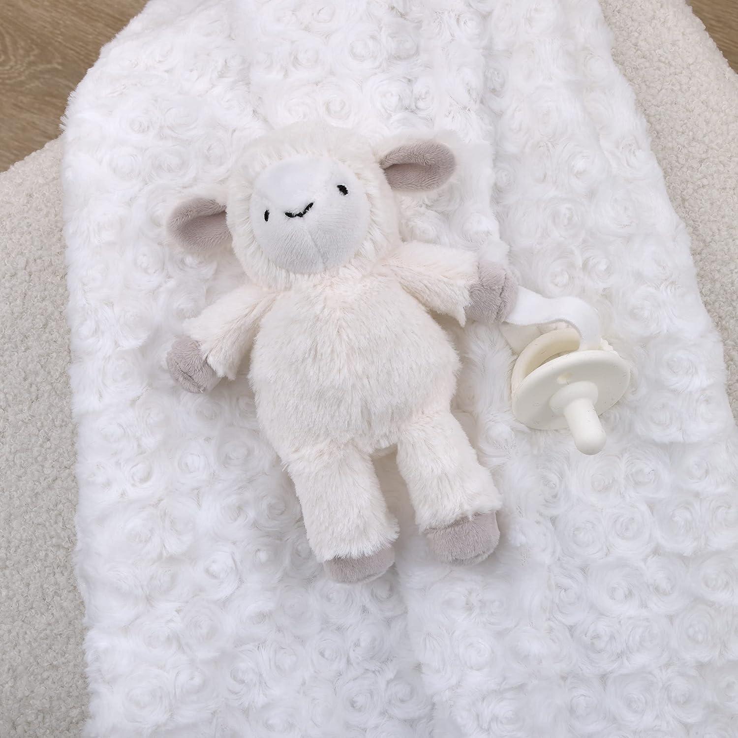 Little Love by NoJo Lamb Plush Pacifier Buddy - White and Taupe | Buy ...