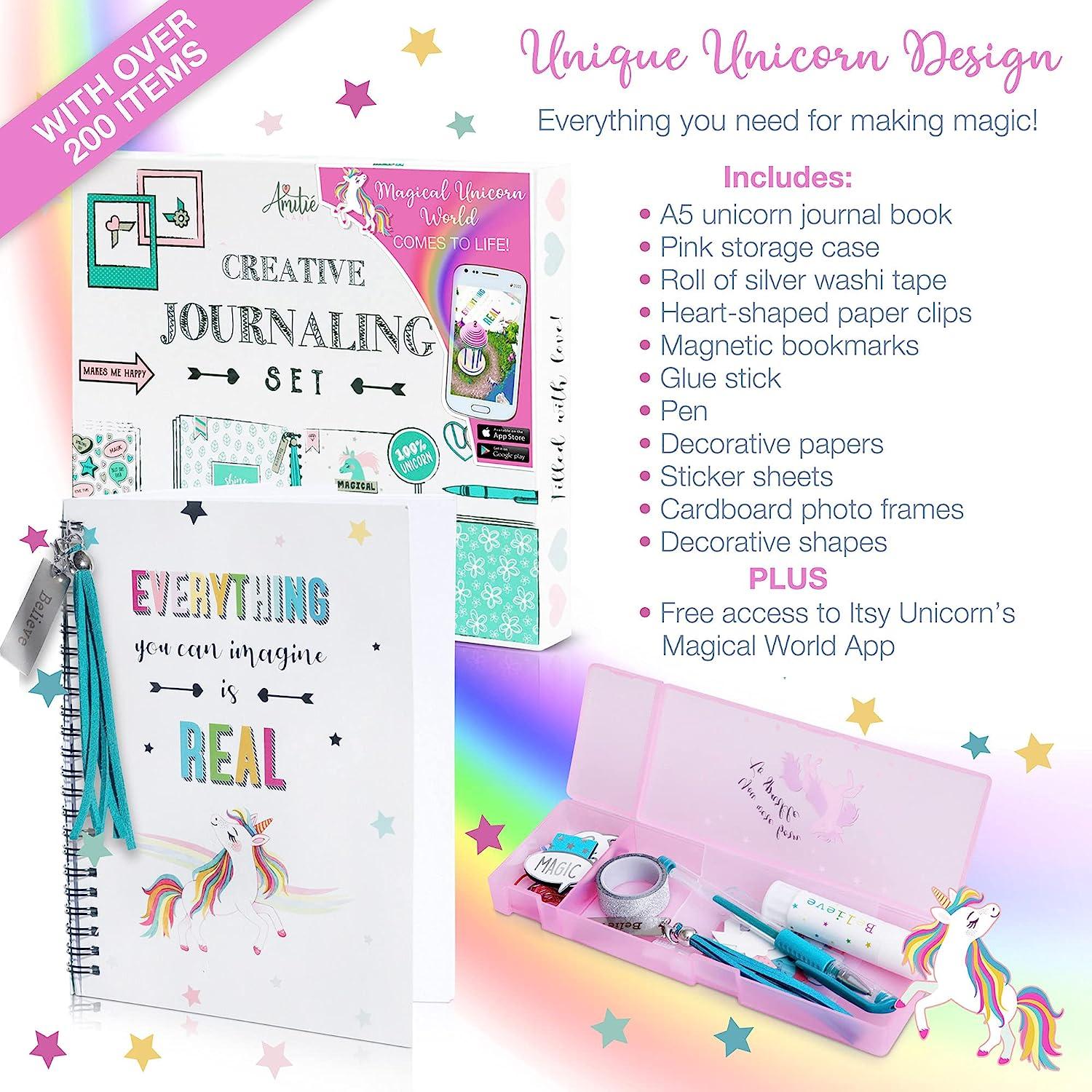 Unicorn Journaling Set for Girls - Scrapbook Kit with AR Experience ...