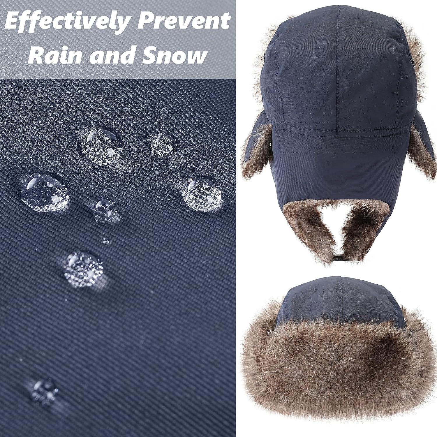 Russian Trapper Ushanka Hats - 3-Piece Set for Men and Women | Winter ...