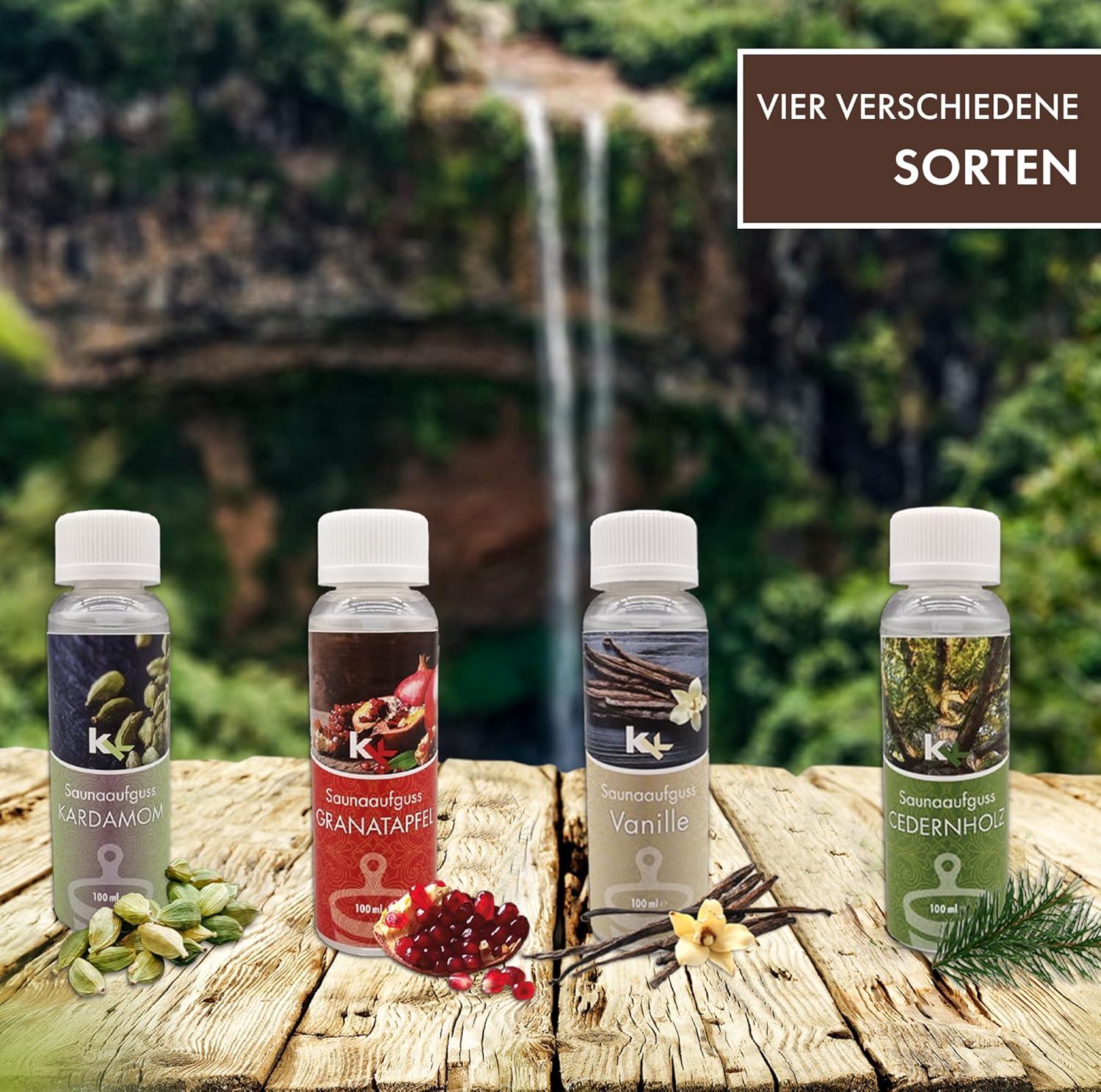 KK Sauna Set with Salt Peeling & Infusion - 'Orient' 4x100ml + 200g ...