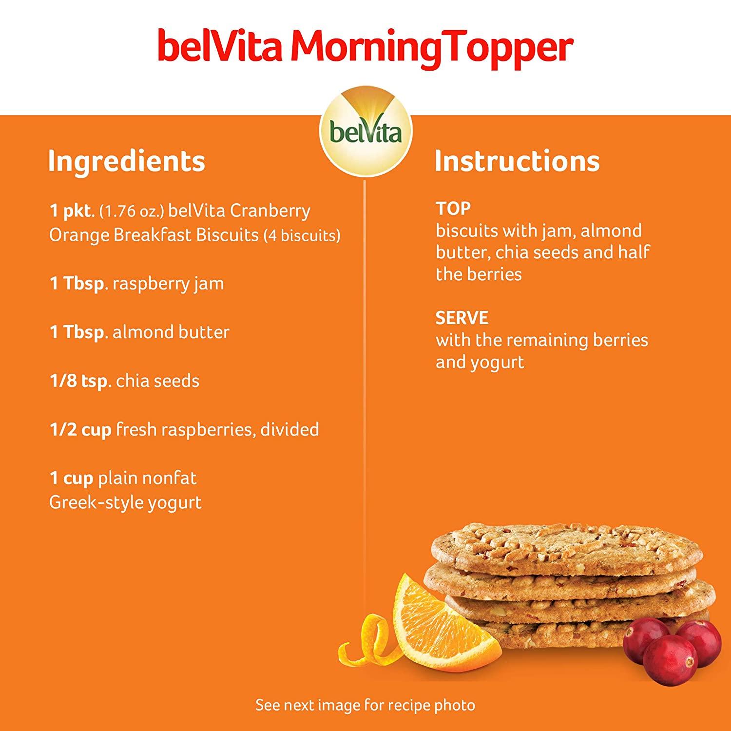 belVita Cranberry Orange Breakfast Biscuits - 5 Packs (4 Biscuits Per ...
