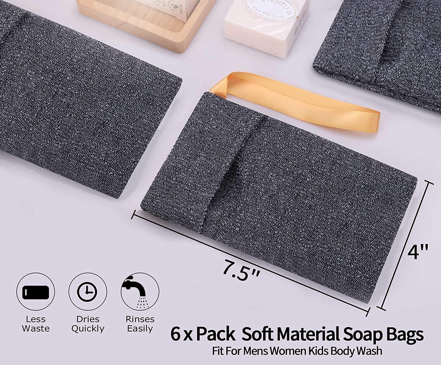 6-Pack Soap Savers Exfoliating Pouch | Body Scrubber Sponge for Bath ...