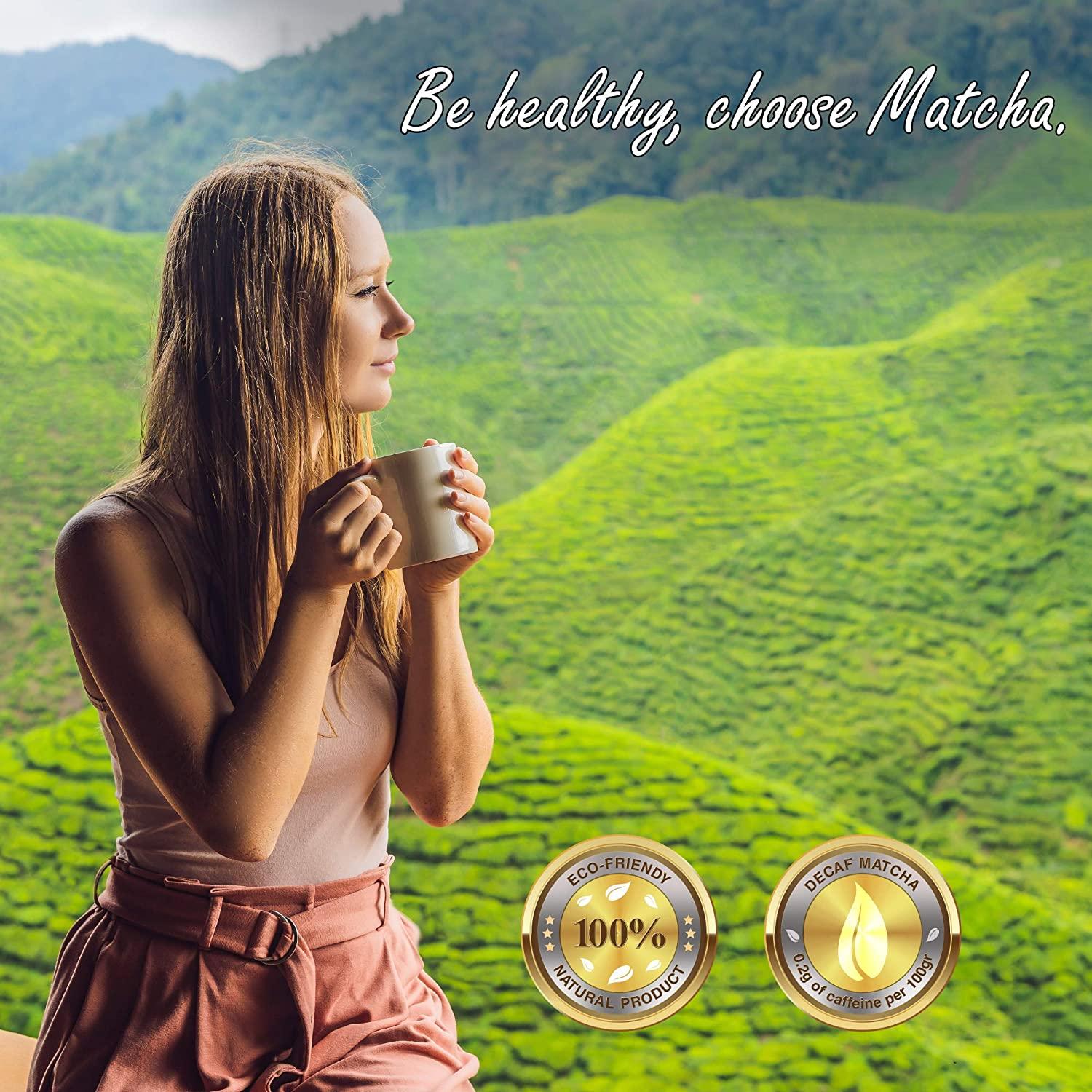 Organic 80% Decaf Matcha Green Tea Powder - USDA Certified, Ideal for ...