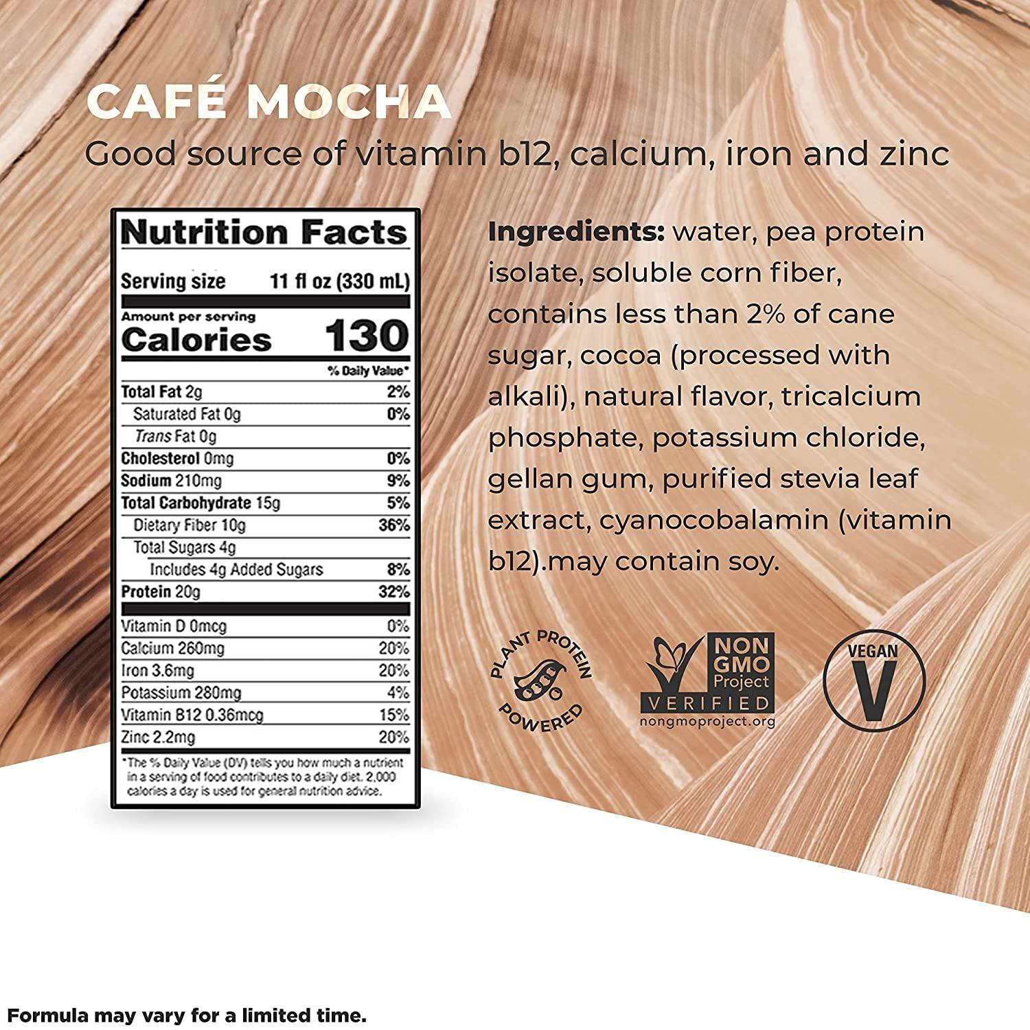 Evolve Plant Based Protein Shake Caf Mocha 20g Vegan Protein Dairy Free ...