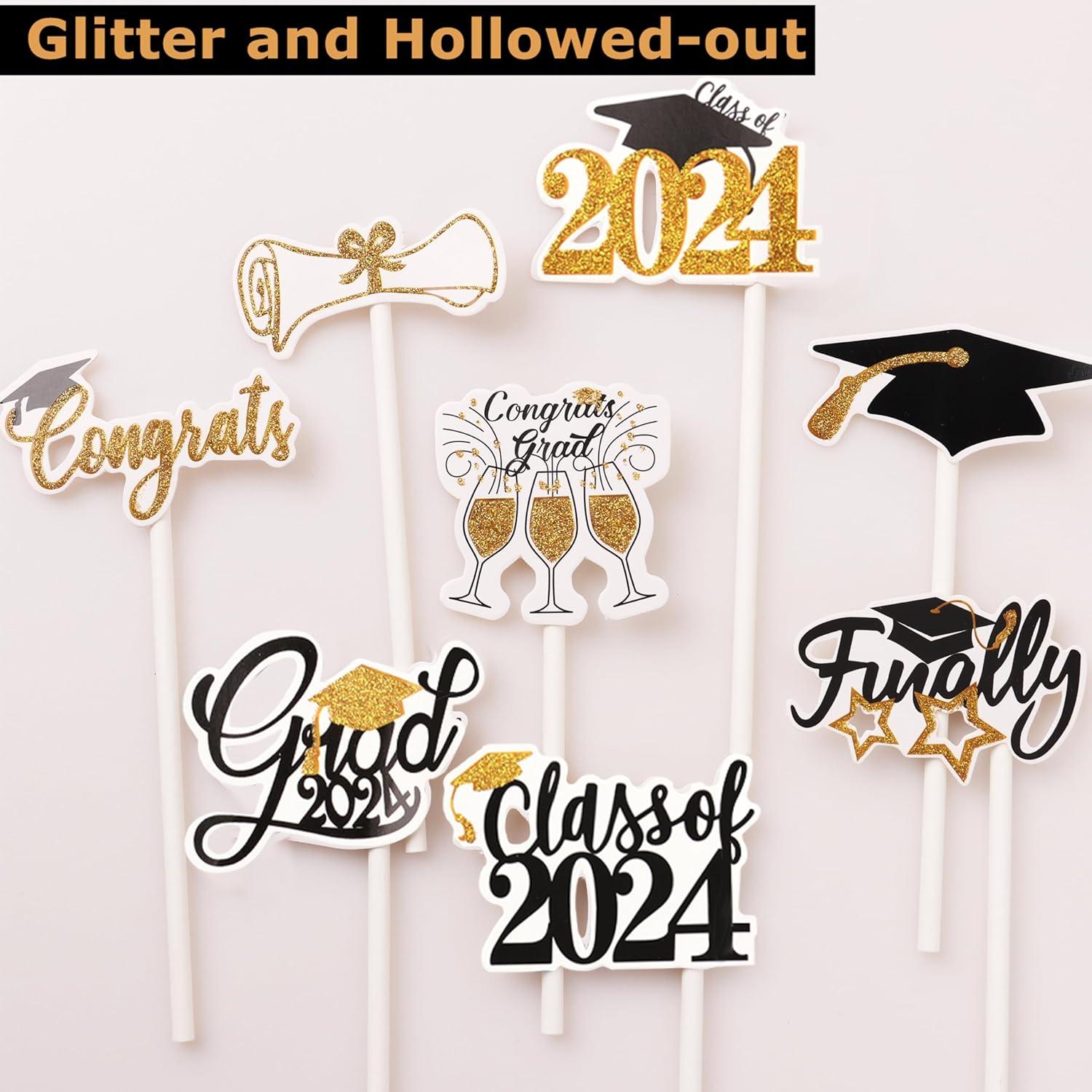 72 pcs Graduation Cake Toppers Class of 2023 Graduation Cupcake Toppers ...