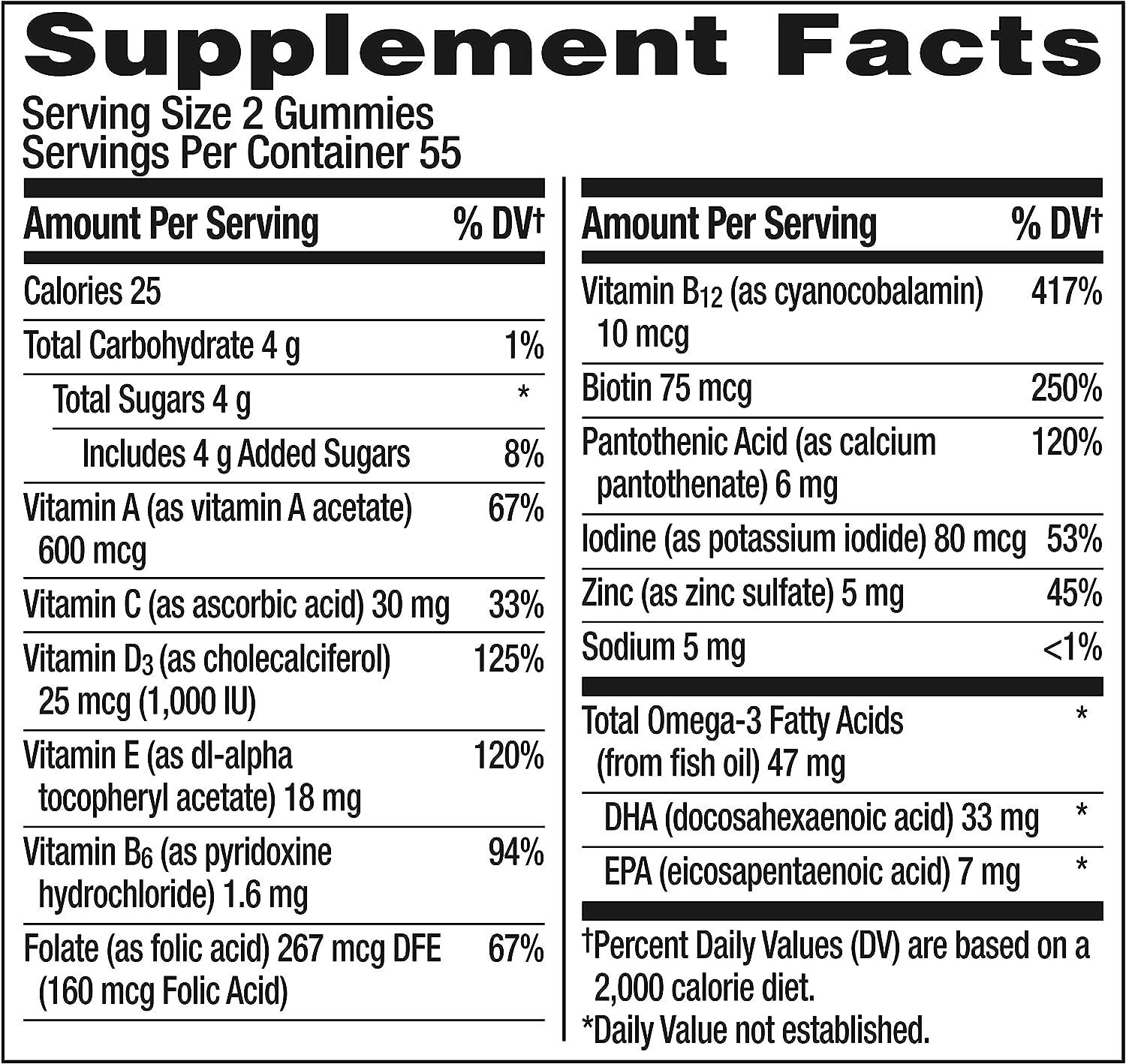 Centrum MultiGummies Multi+ Omega 3 Adult Multivitamin 110 Count ...