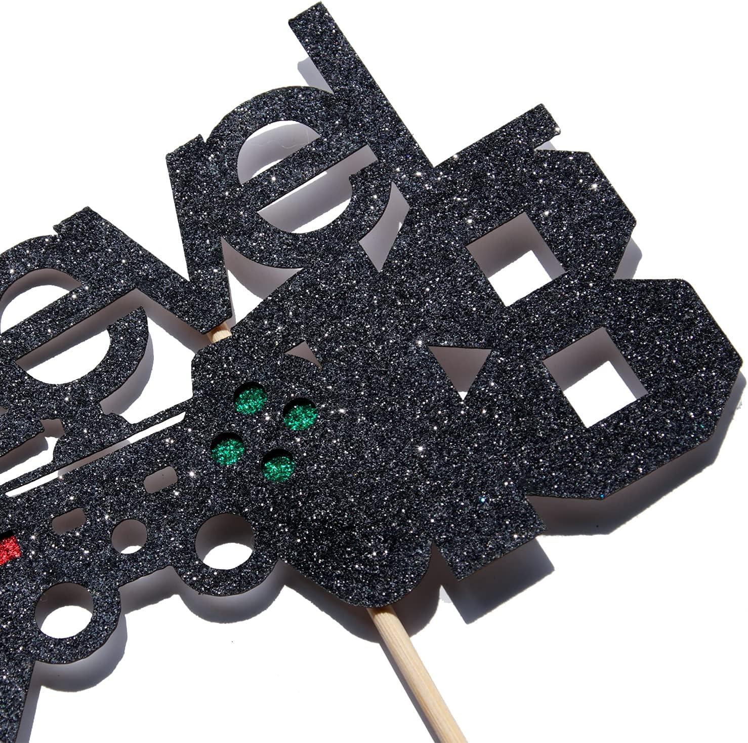 Black Glitter Level 18 Cake Topper - Level Up 18th Birthday Cake Topper ...