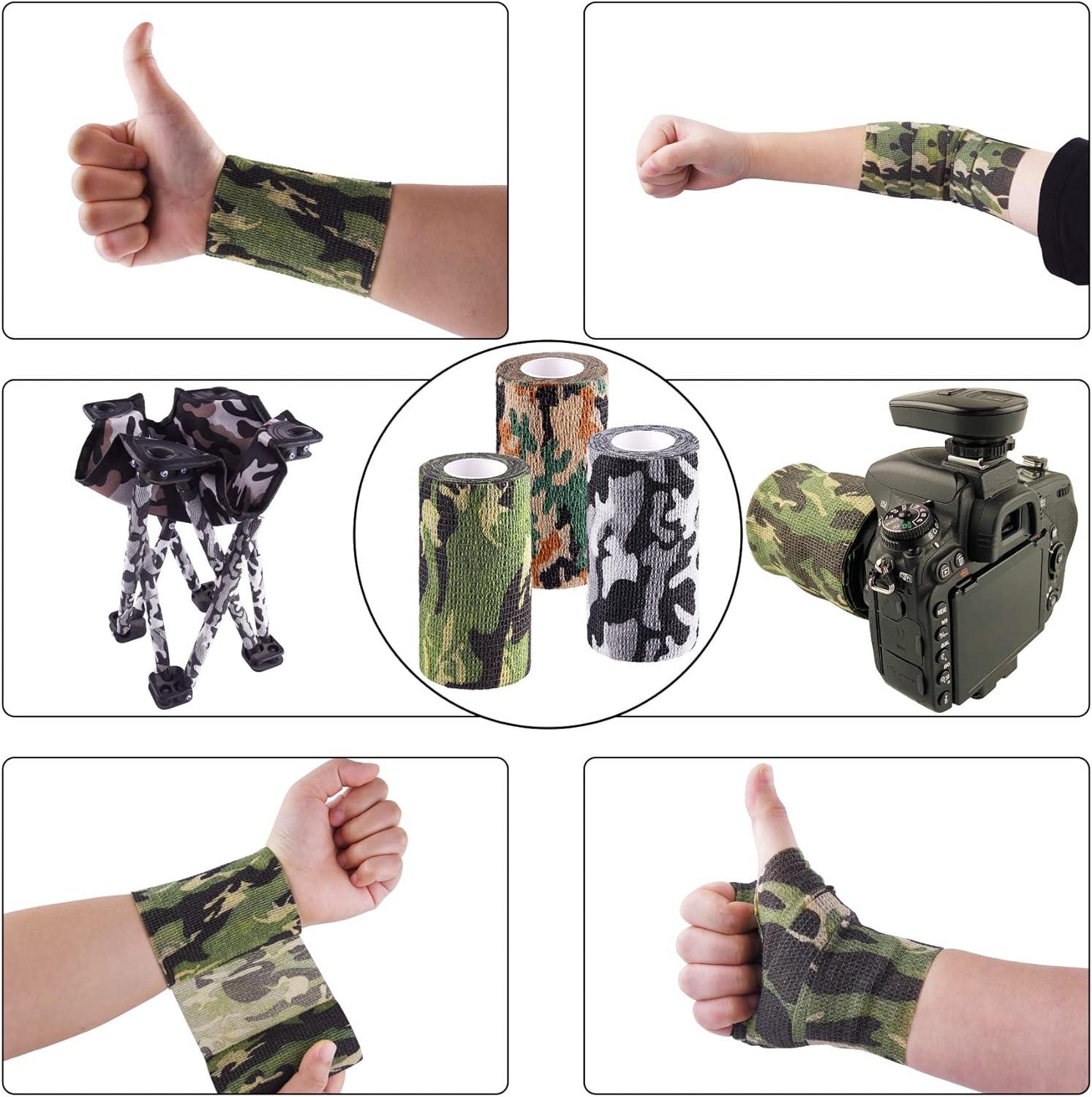 BQTQ Camouflage Cohesive Bandage 4 Inch - Pack of 8 Rolls | Self ...