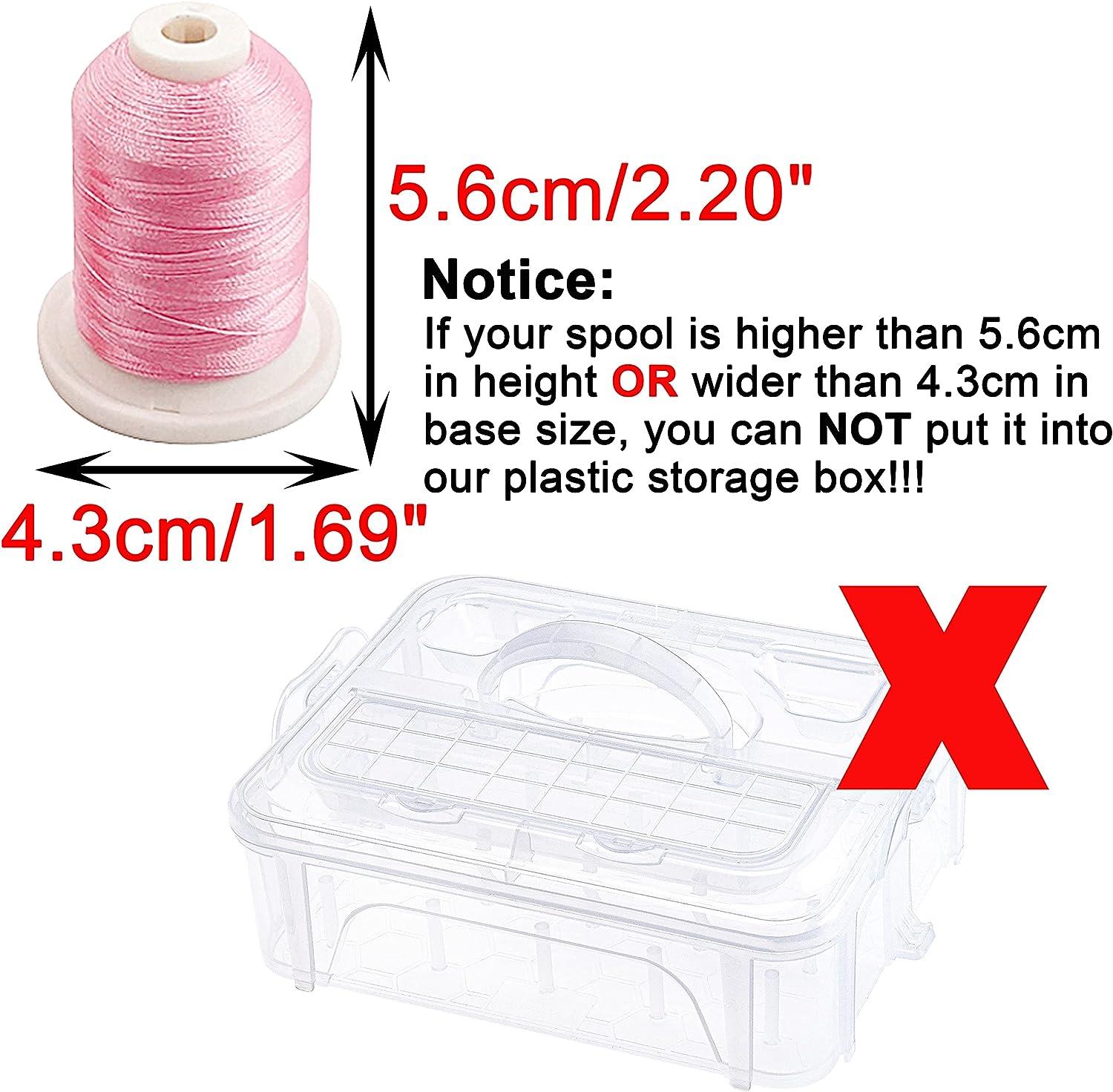 4-Layer Stackable Clear Storage Box for 80 Spools of Embroidery ...