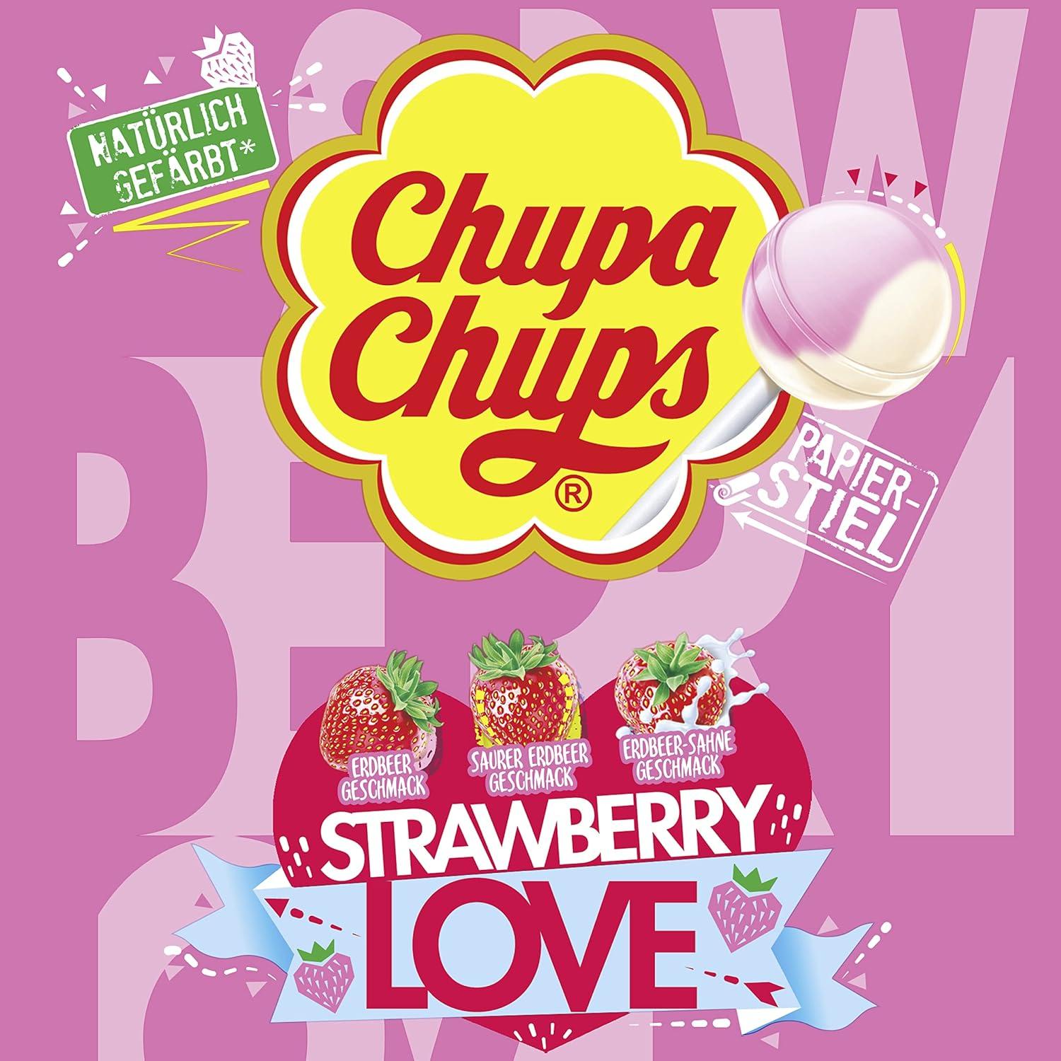 Buy Chupa Chups Strawberry Lollipops - 150 Fruity & Creamy Treats for ...