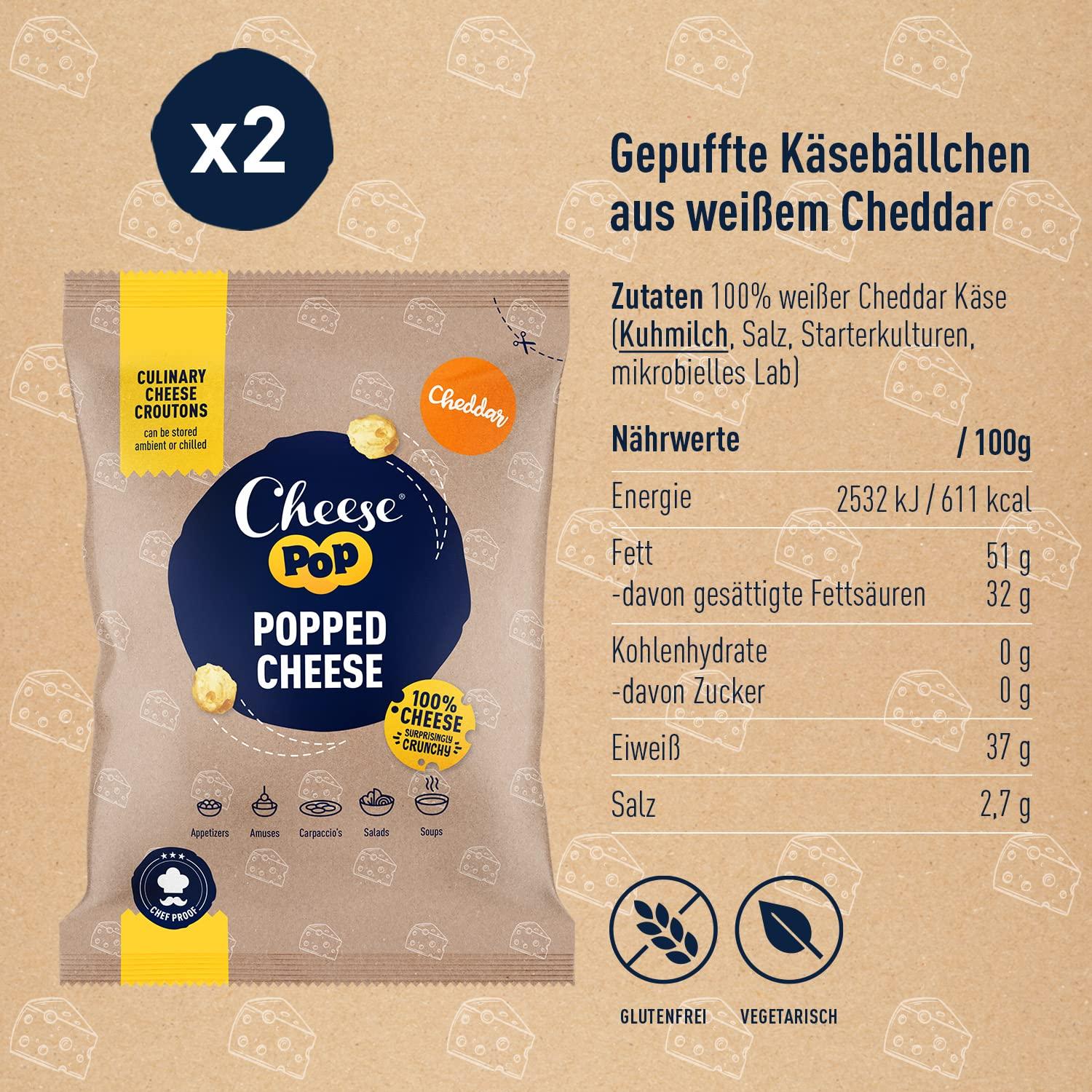 Shop 2x500g Airy Cheddar Cheese Pops - Spicy & Creamy Protein Snack ...