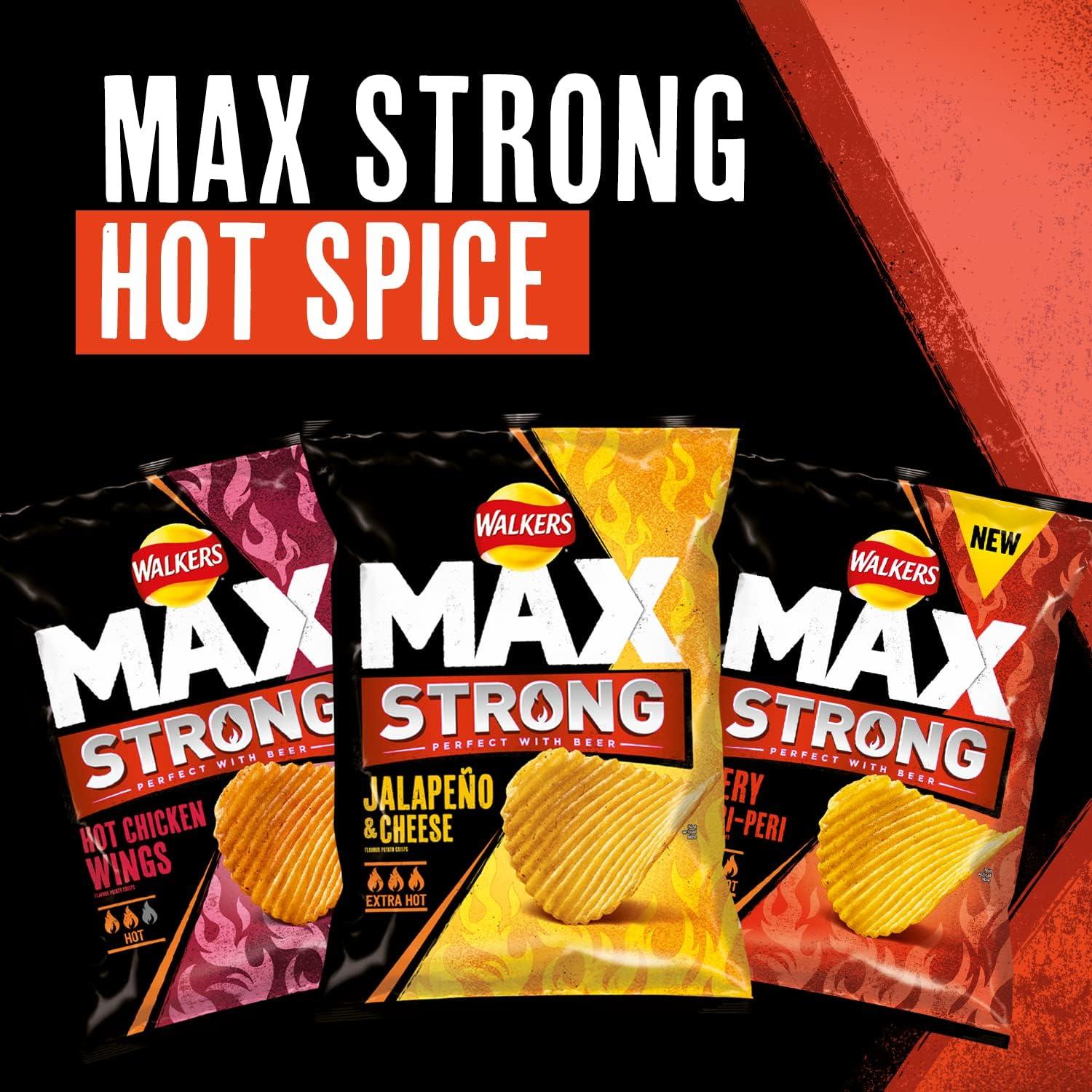 Walkers Max Hot Chicken Wings 140G - Spicy Potato Crisps | Buy Now with ...
