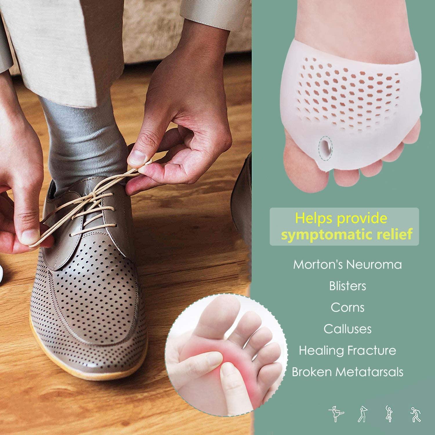 Metatarsal Pads & Toe Separators Set for Rapid Pain Relief - 2 Pairs ...