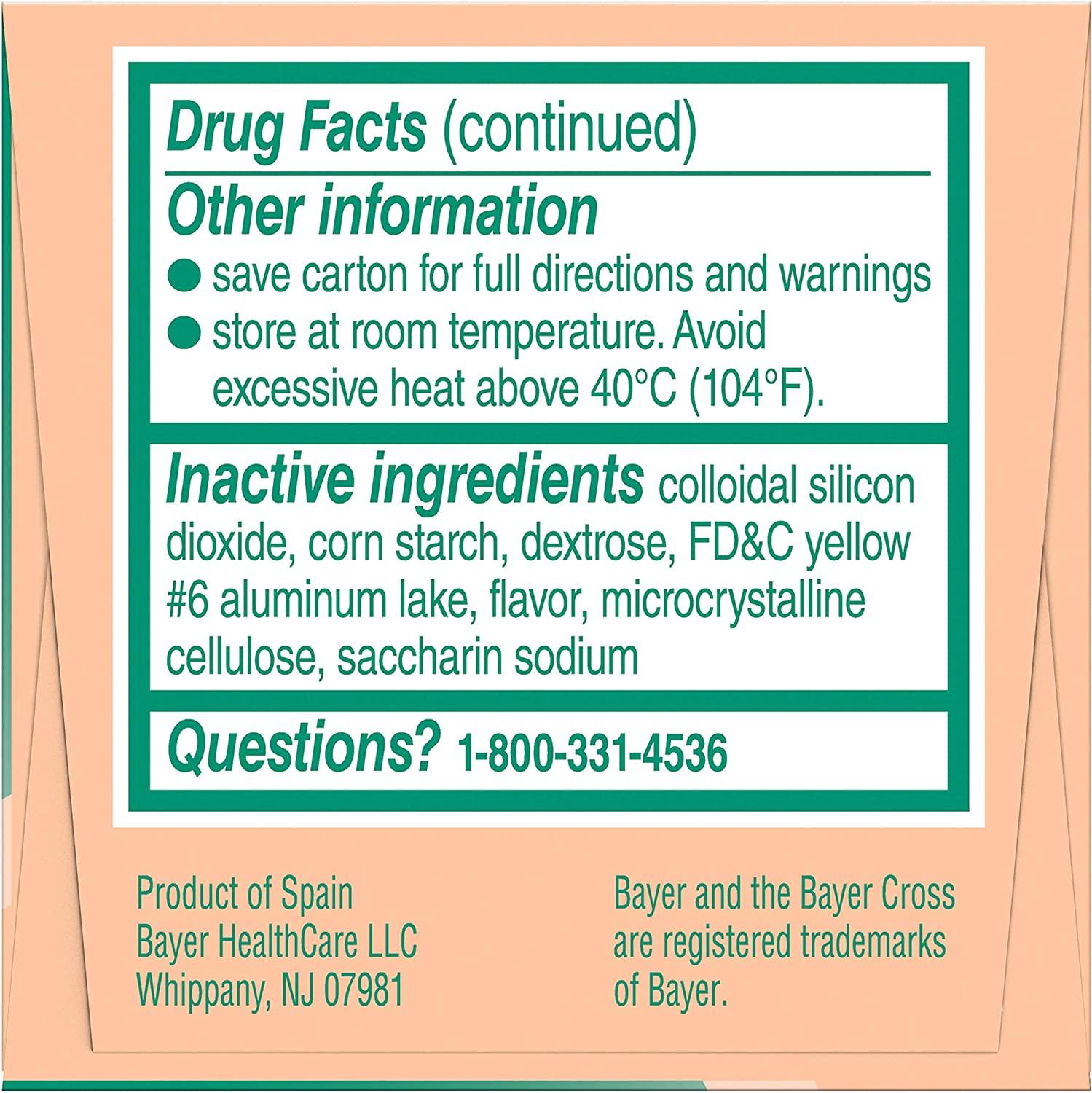 Bayer Chewable Low Dose Aspirin 81mg Tablets 36ct Orange - Pack of 6 ...