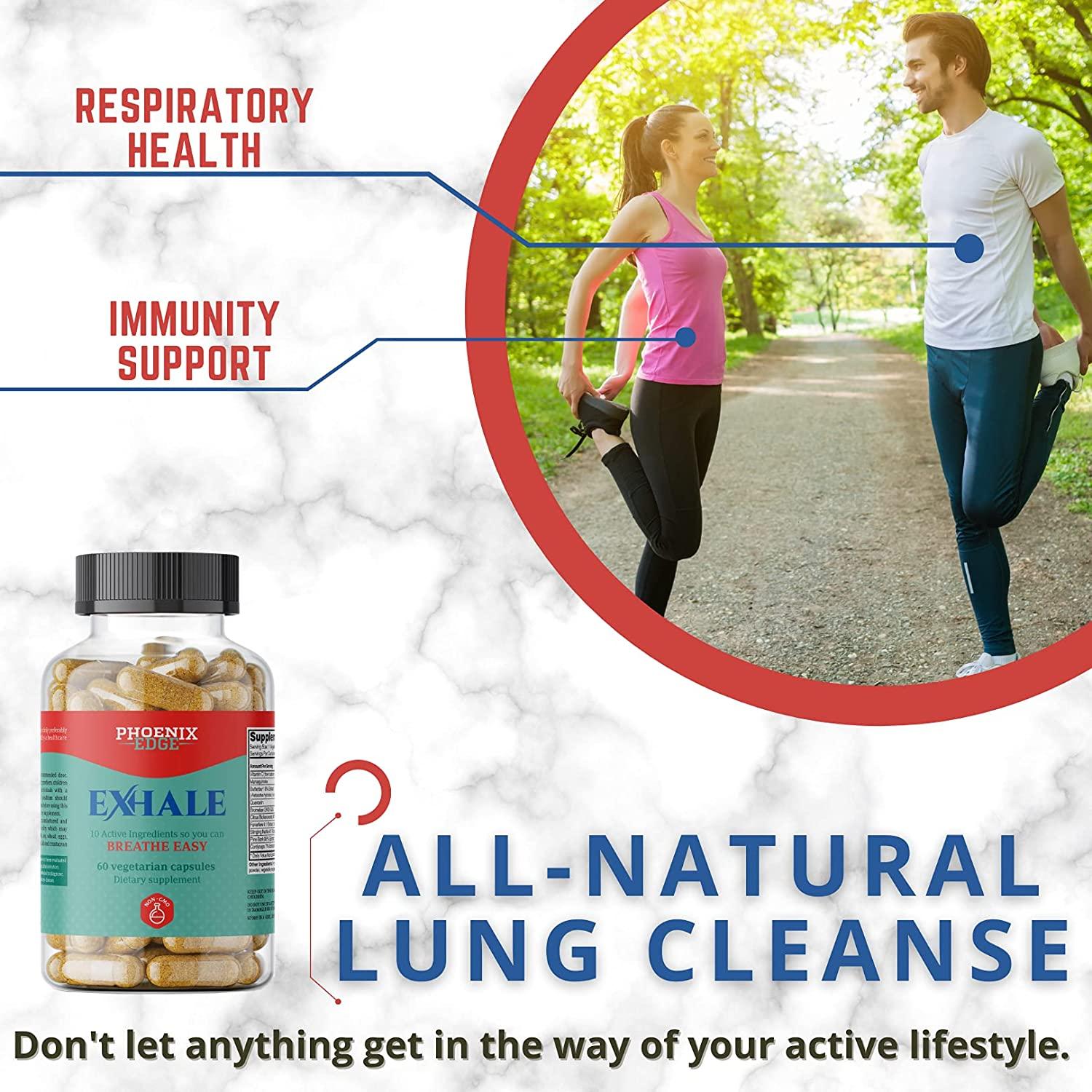 Exhale Lung Support Supplement | Lung Cleanse for Smokers | Clears Lungs & Improves Respiratory ...