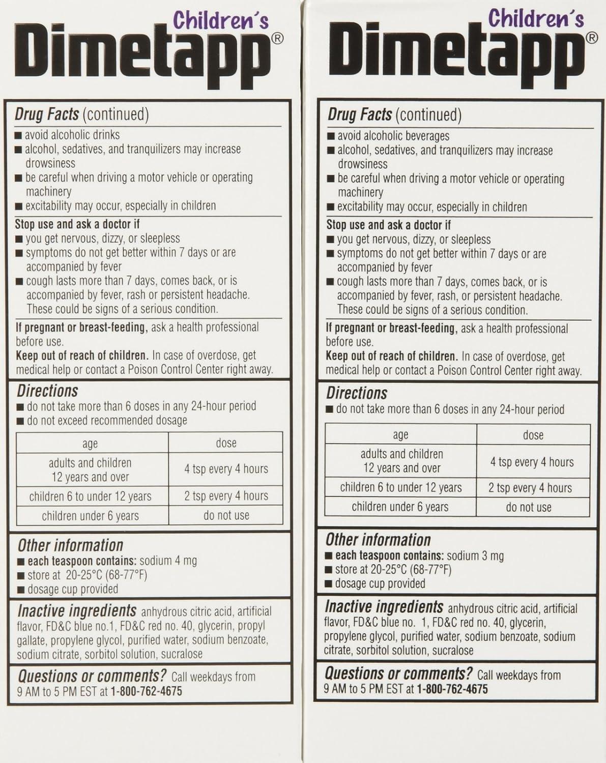 Children's Dimetapp Day & Night Cold & Cough Syrup - Grape Flavor ...