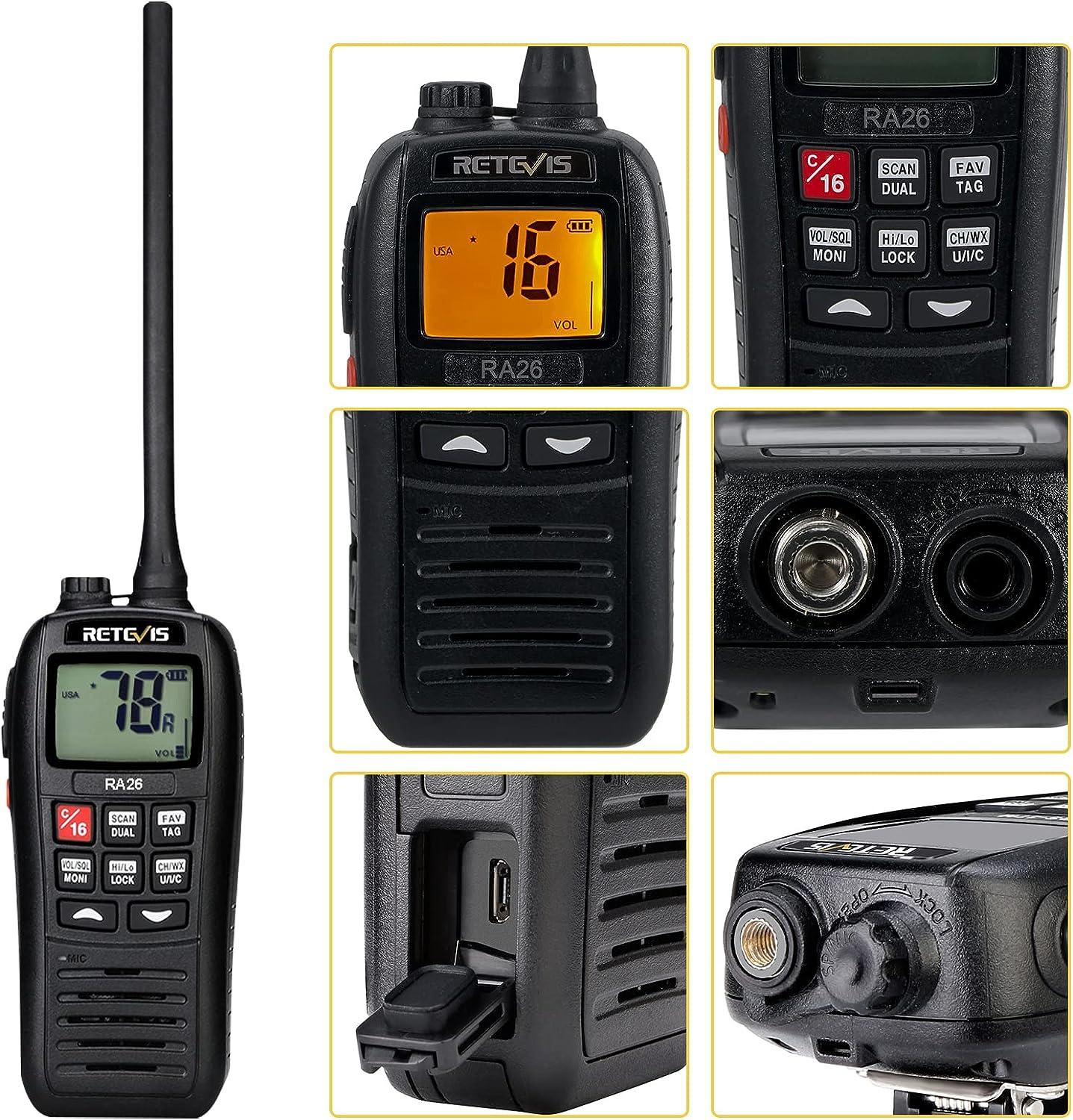 Retevis RA26 Marine Radio | Handheld Floating Boat Radio IP67 ...