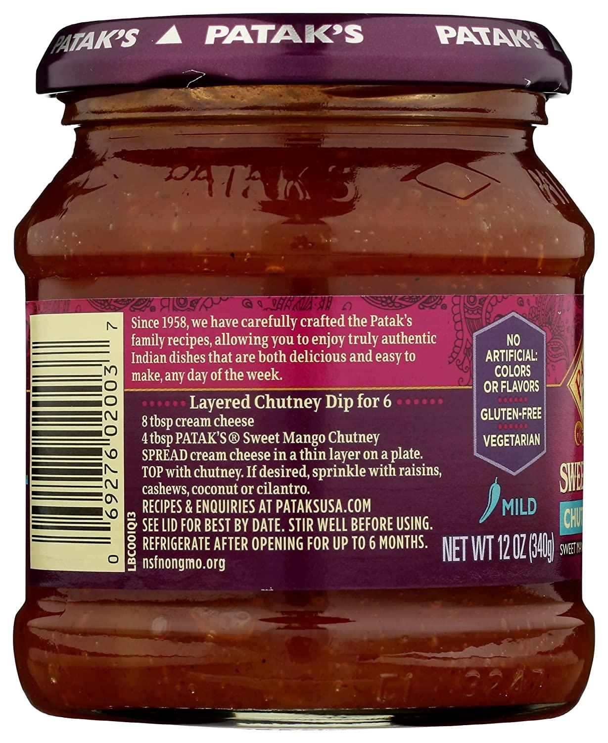 Patak's Sweet Mango Chutney 12oz - Authentic Indian Condiment | Buy Now ...