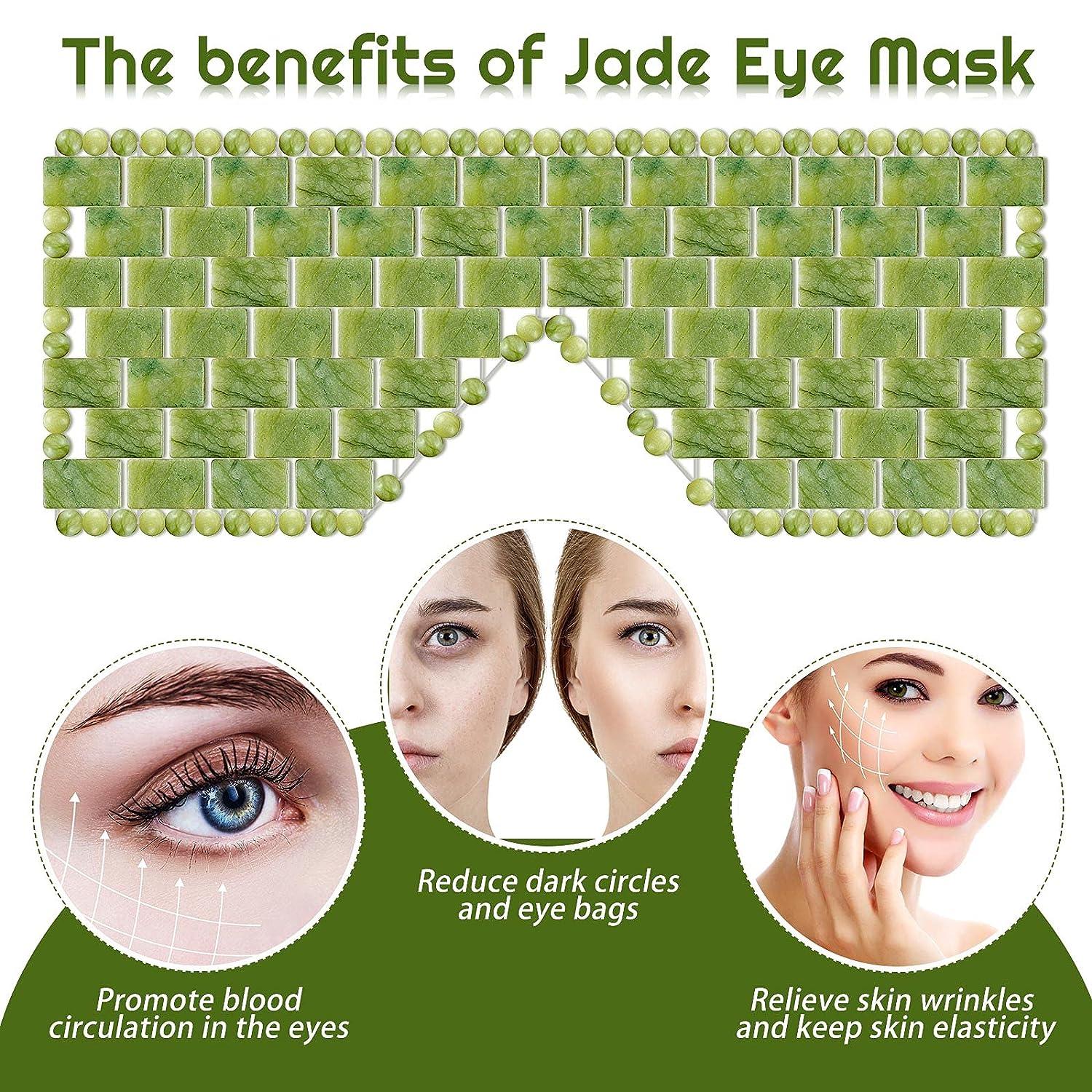 SATINIOR Jade Eye Mask - Hot/Cold Green Jade Facial Mask for Soothing ...